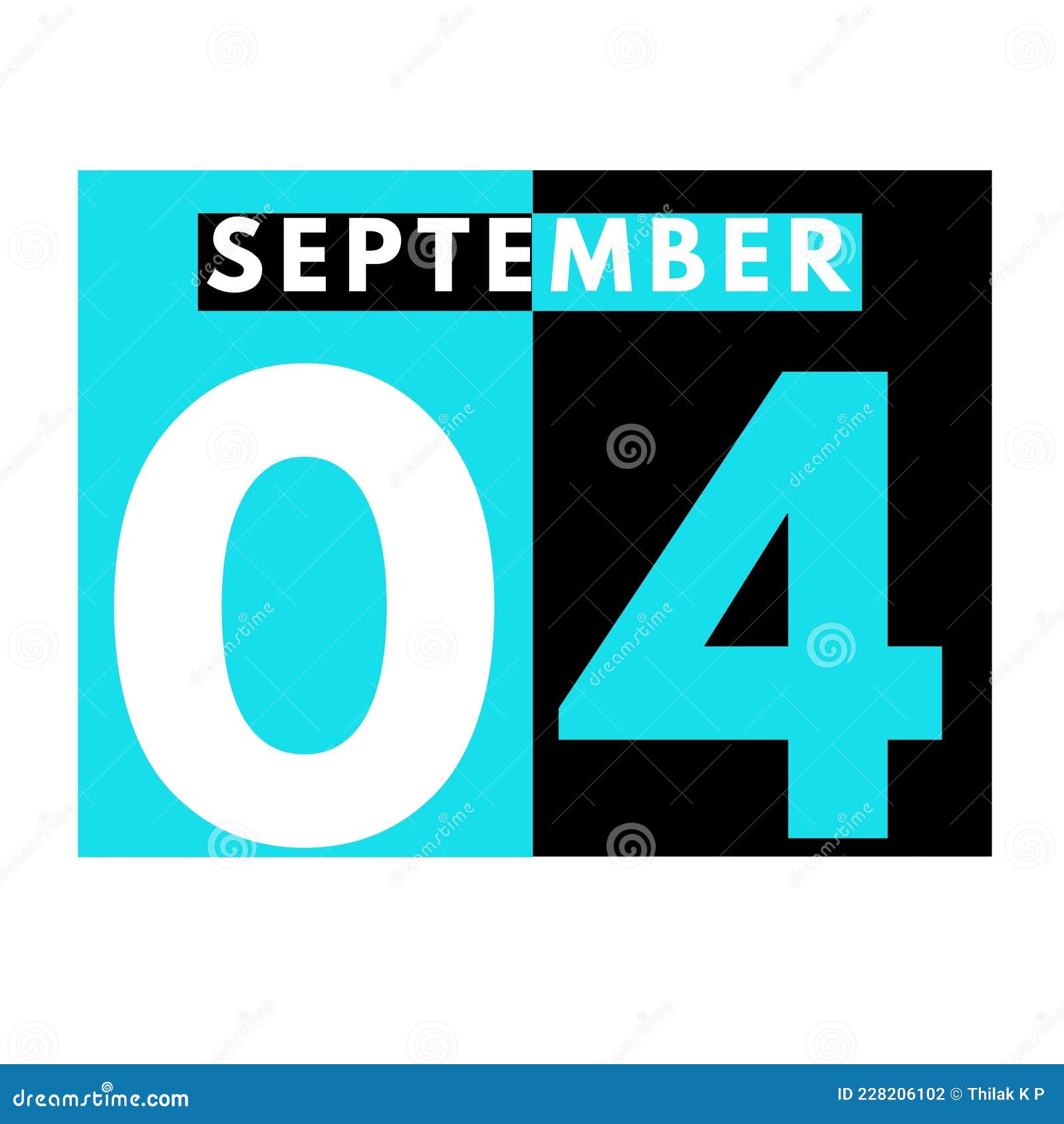 September 4 . Modern daily Calendar Icon .date ,day, Month Stock ...
