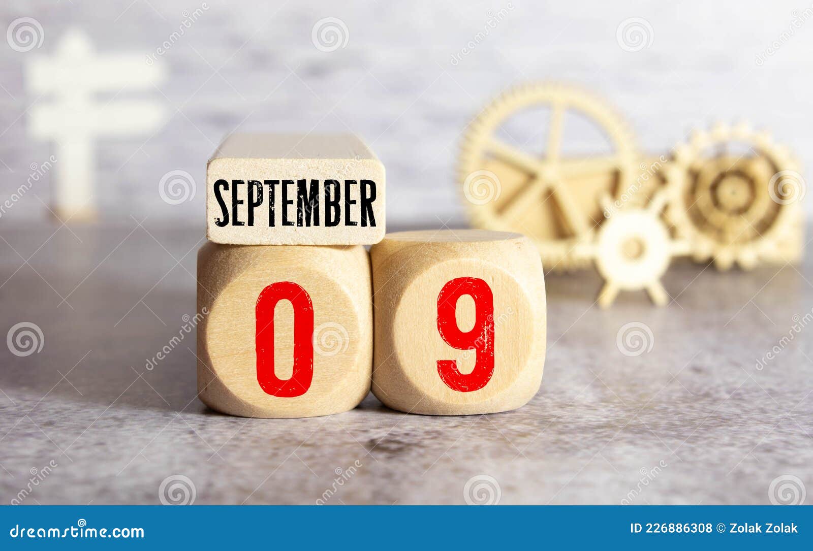 September Month, Appointment Date with Number Cube Design. Date 9 Stock ...