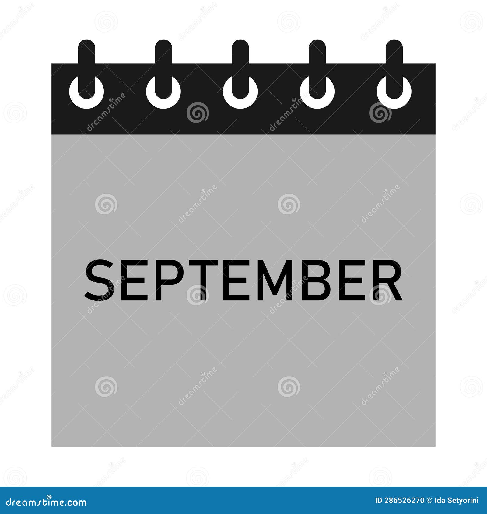 September Month Calendar Icon Vector Stock Illustration - Illustration ...