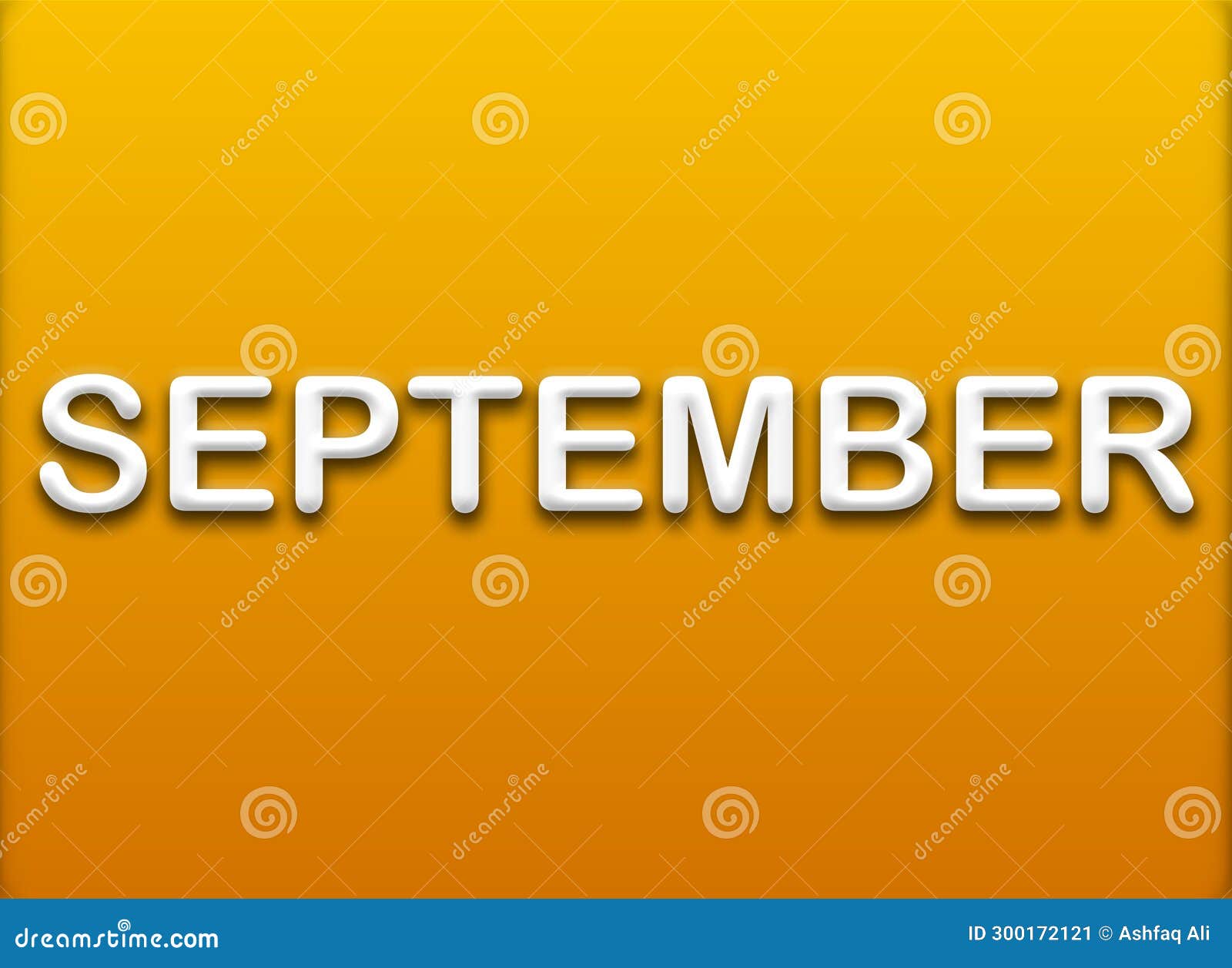 September Month Name Design Illustration. Name of the Month Background ...