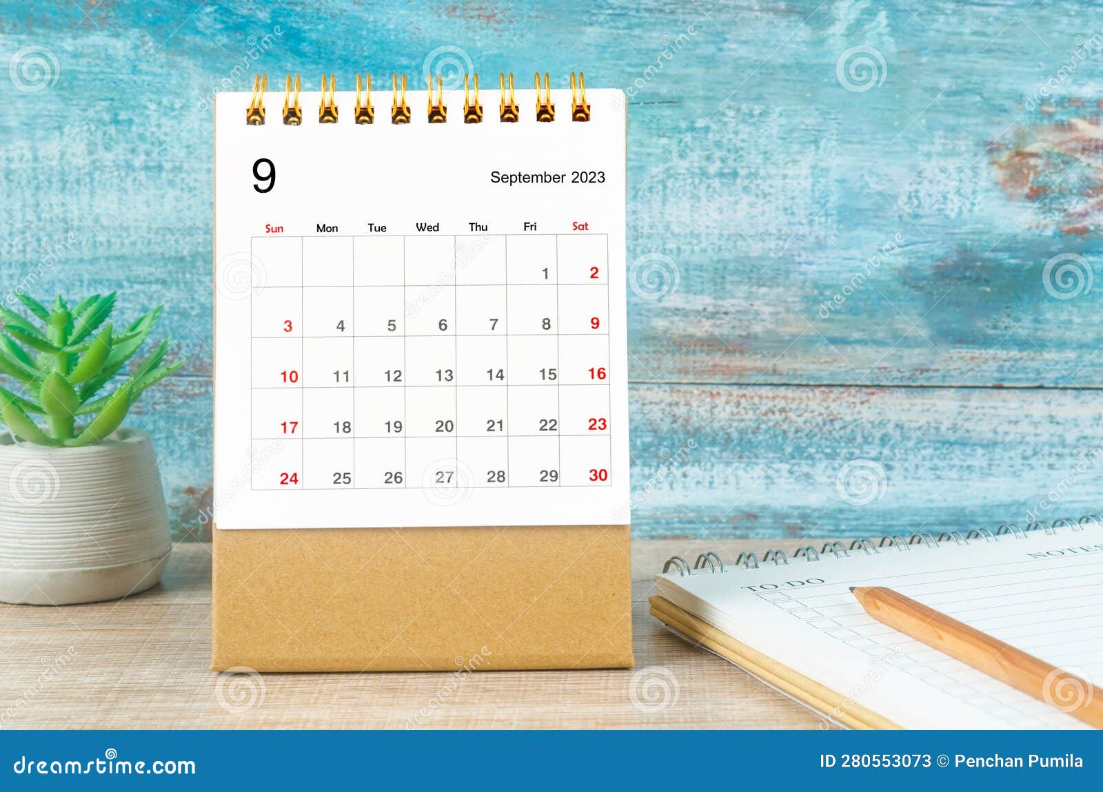 The September 2023 Monthly Desk Calendar for 2023 Year with Diary Stock ...