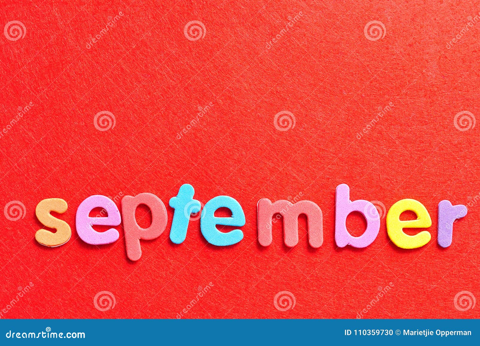 September on a Red Background Stock Photo - Image of year, september ...