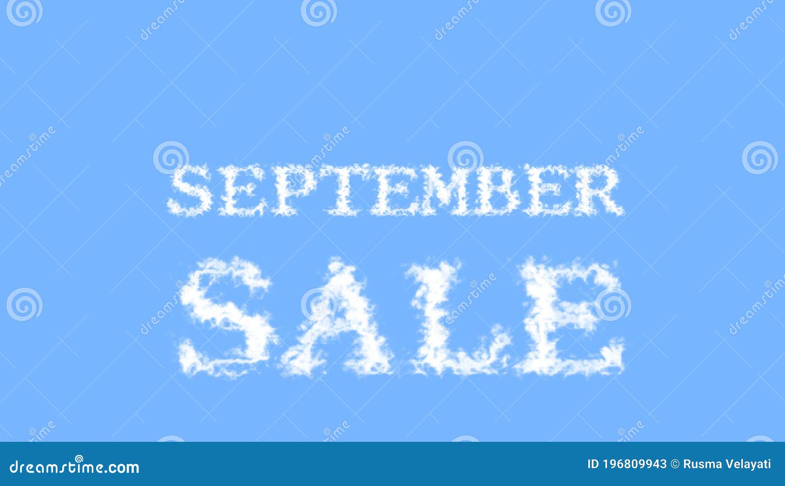 September Sale Cloud Text Effect Sky Isolated Background Stock ...