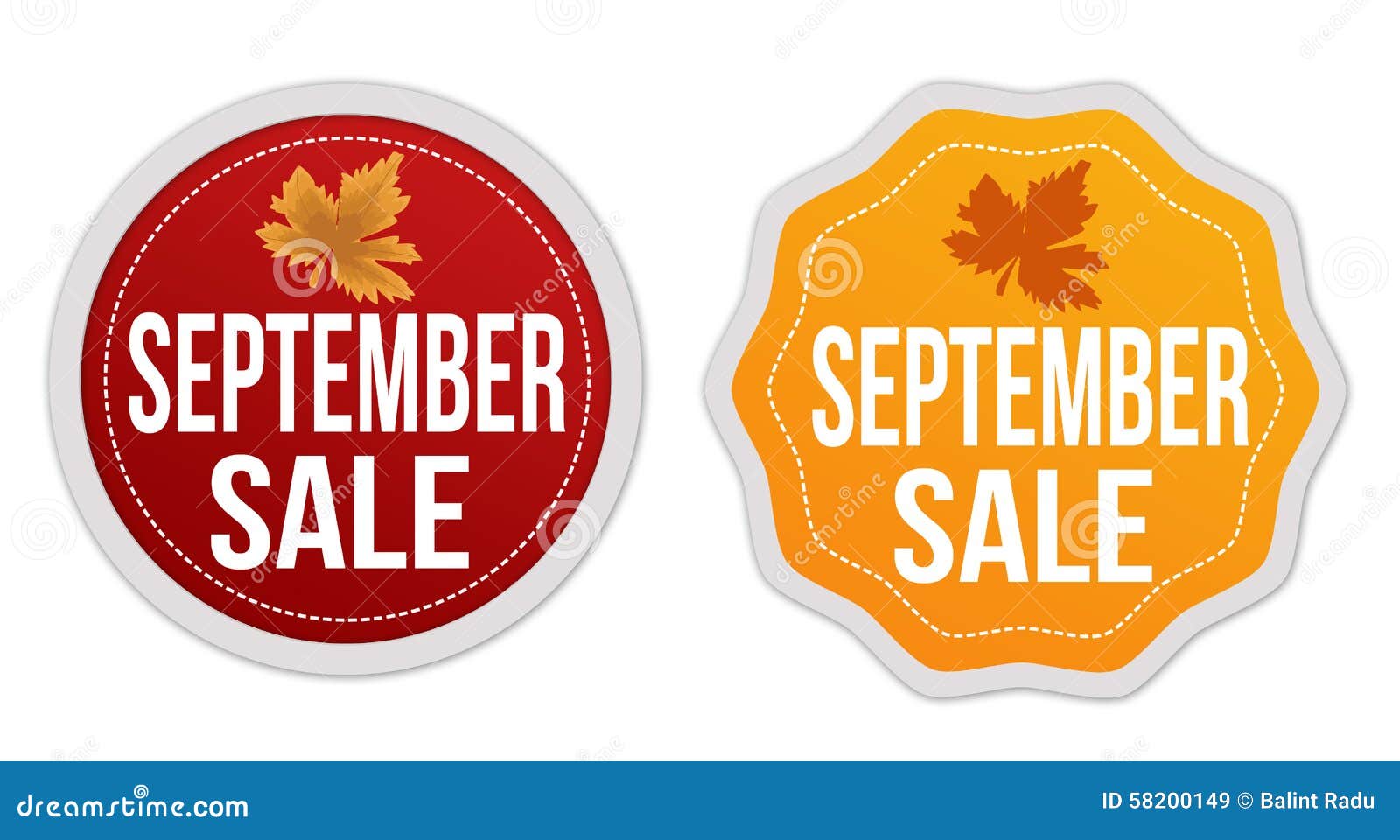 September Sale Stickers Set Stock Vector - Illustration of cheap ...