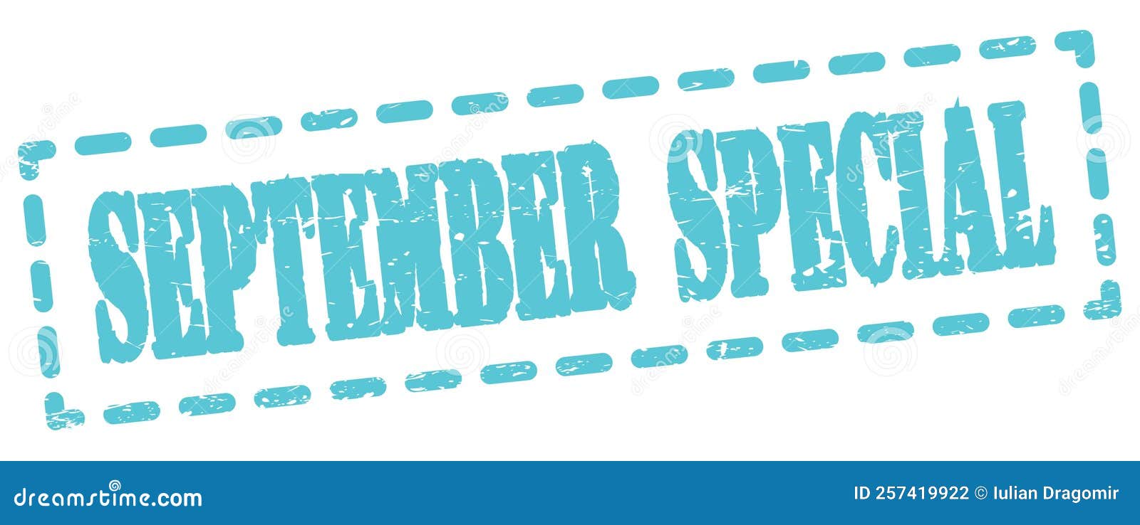 SEPTEMBER SPECIAL Text Written on Blue Stamp Sign Stock Illustration ...