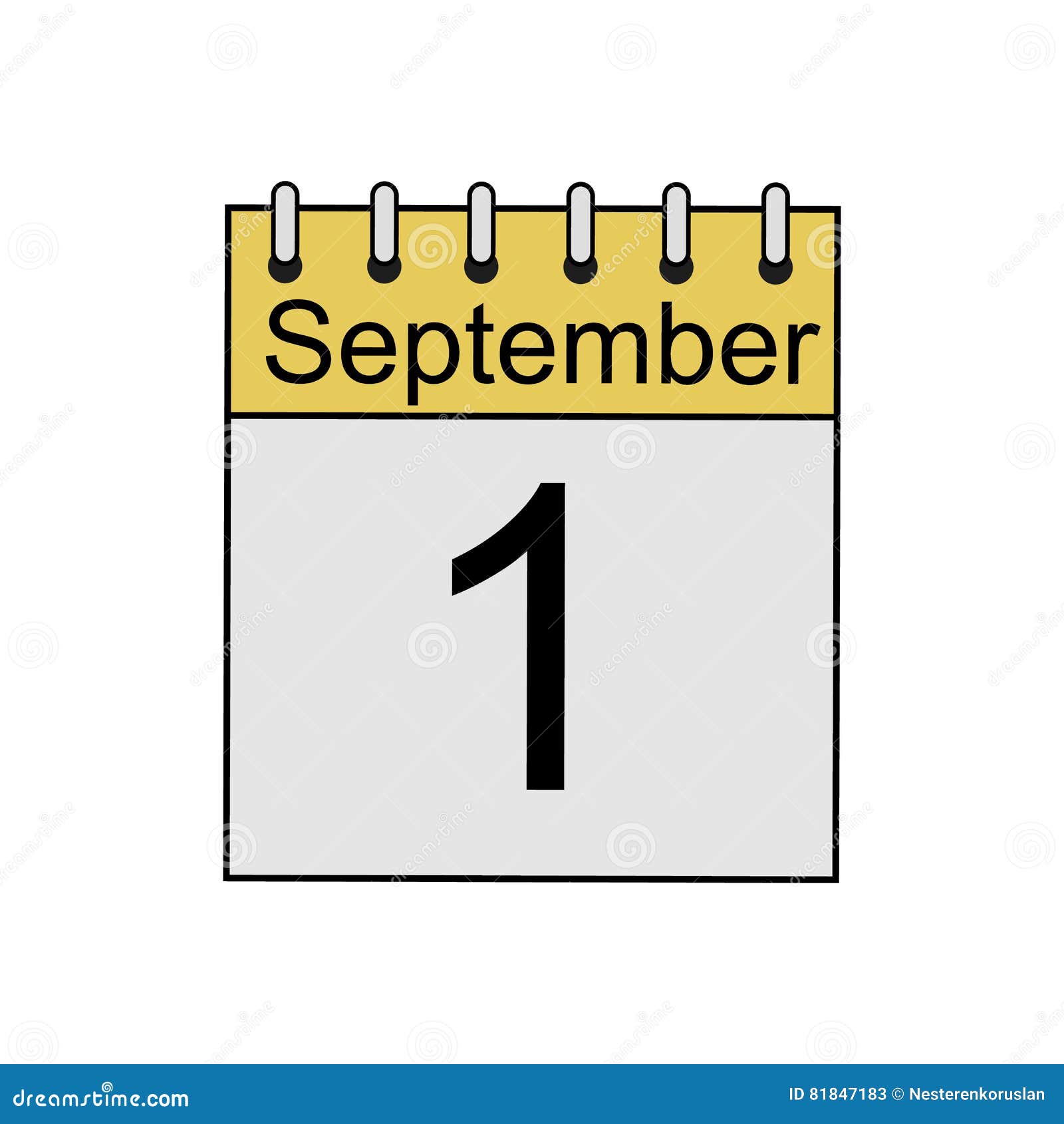 September 1st Calendar Color Icon Stock Vector - Illustration of design ...
