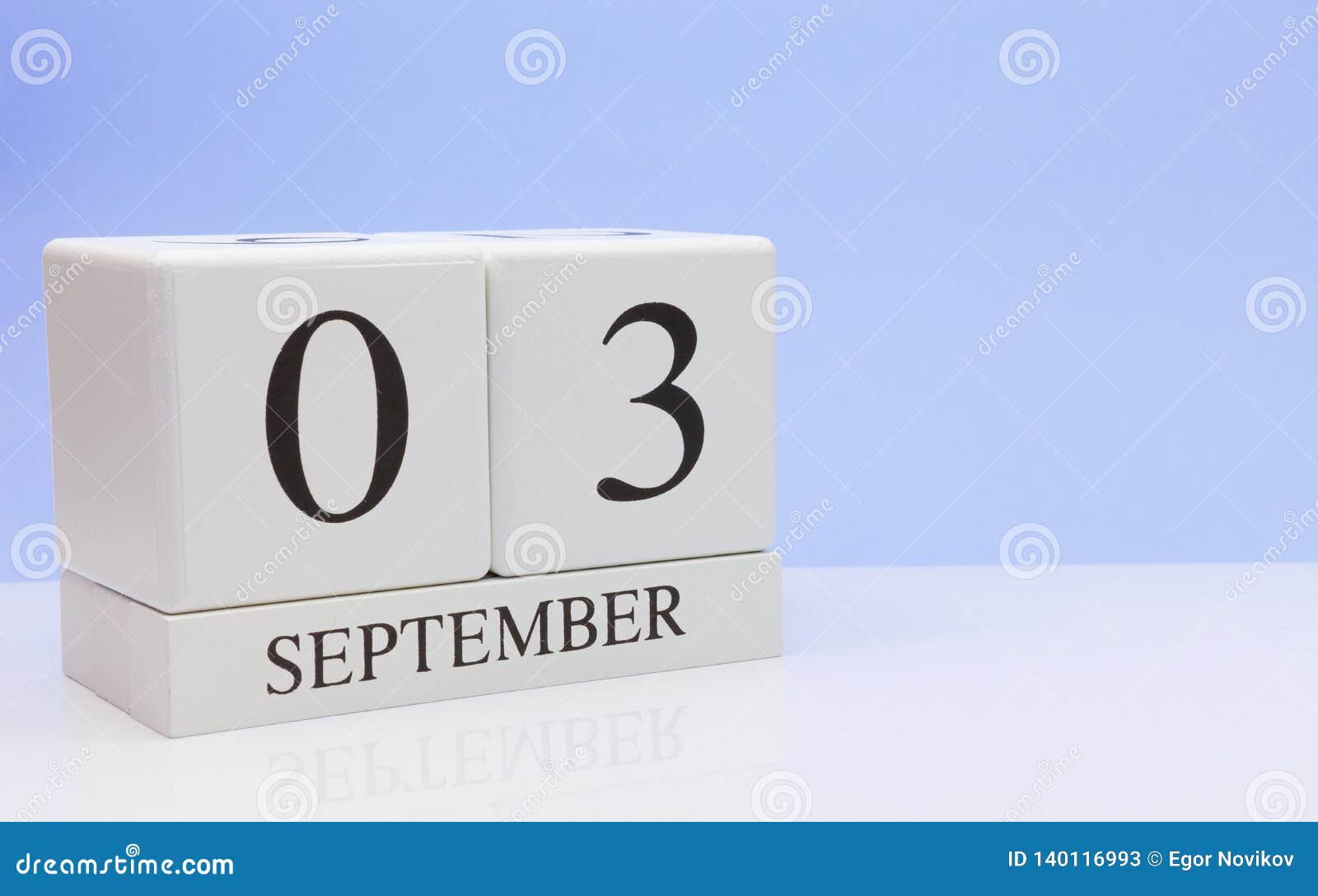 September 03st. Day 3 of Month, daily Calendar on White Table with ...