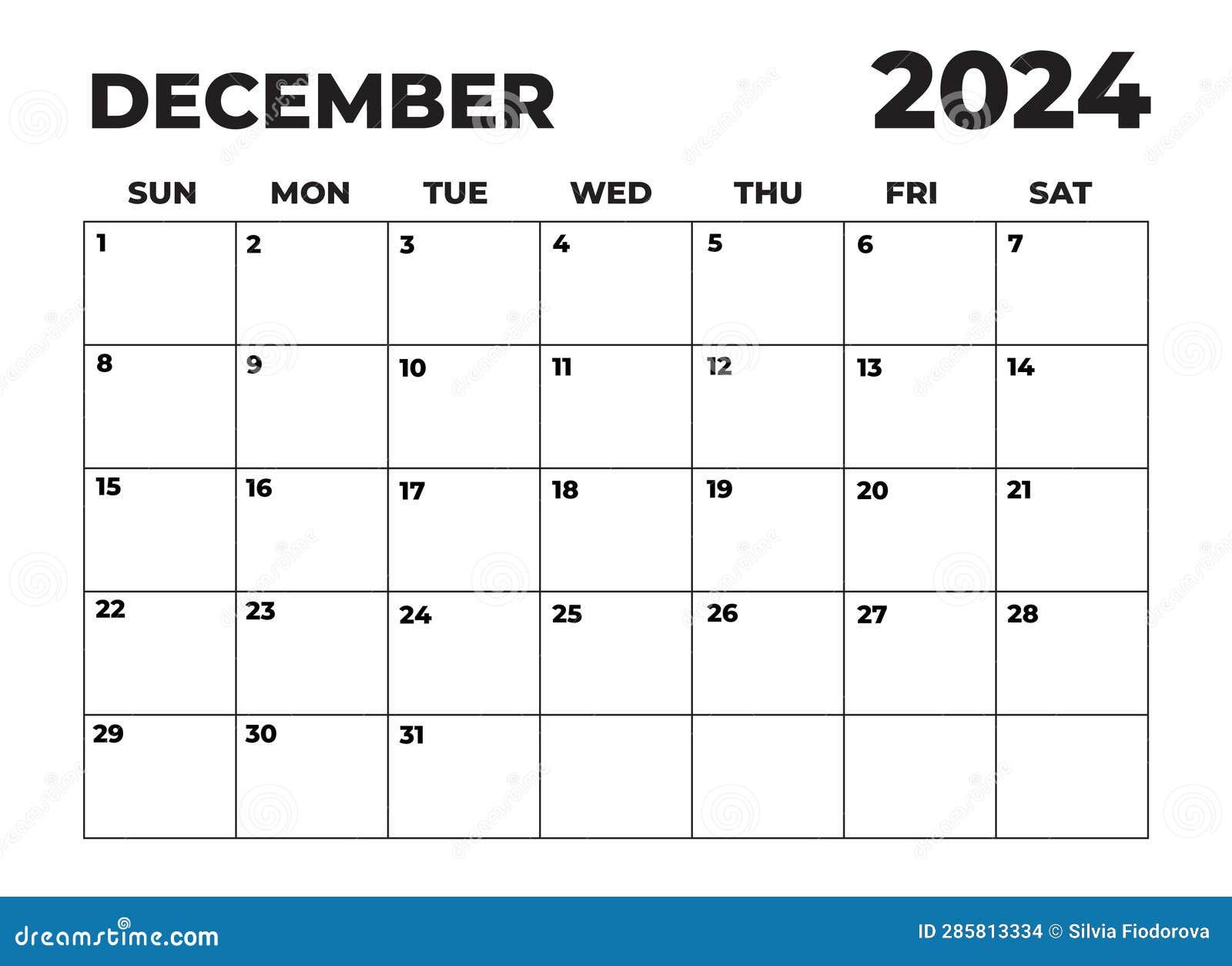 December 2024 Template, Calendar 2024 Design Vector, Planner Layout ...