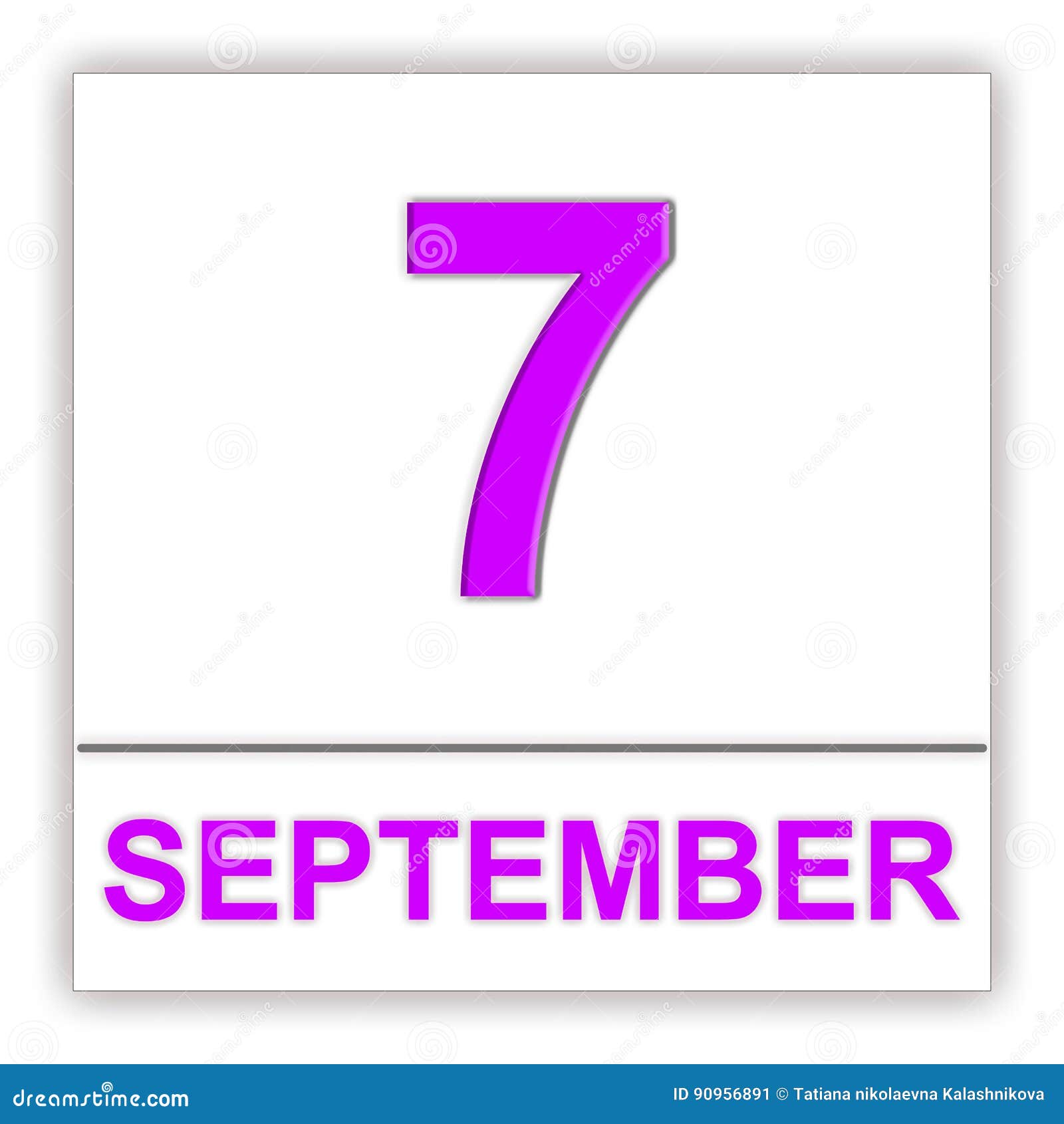 7. September Tag Auf Dem Kalender Stock Abbildung - Illustration von ...