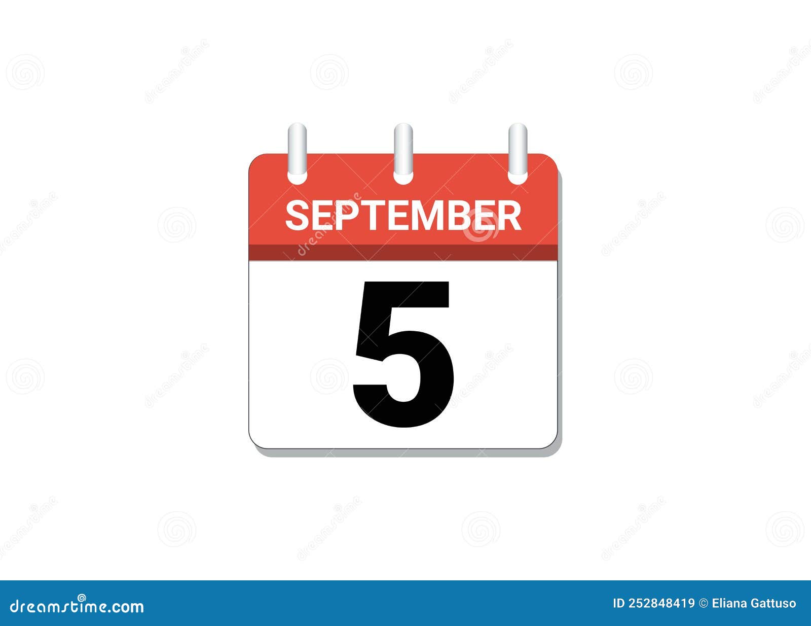 September, 5th Calendar Icon Vector, Concept of Schedule, Business and ...