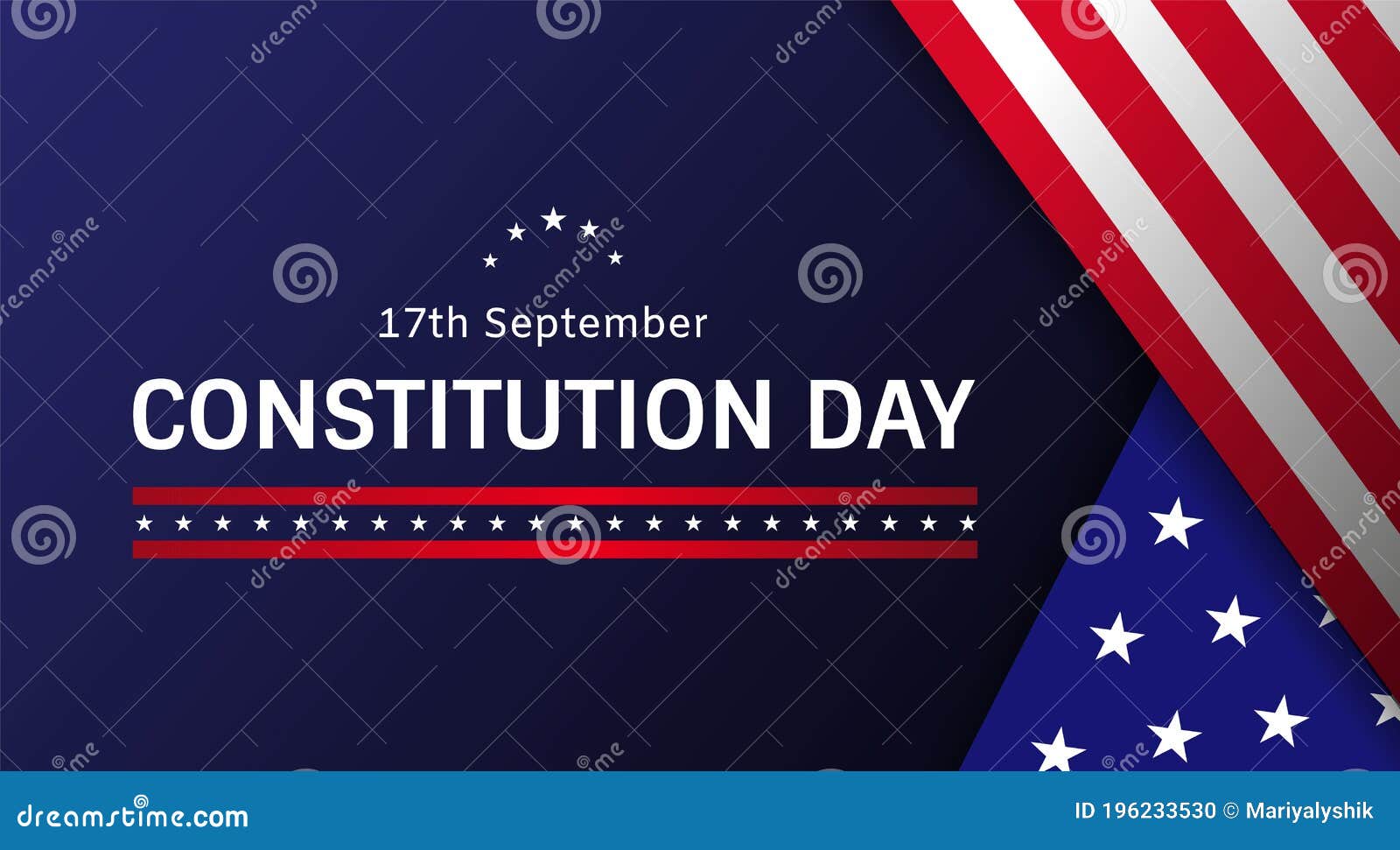 September 17th Constitution Day Horizontal Web Banner Template With US ...