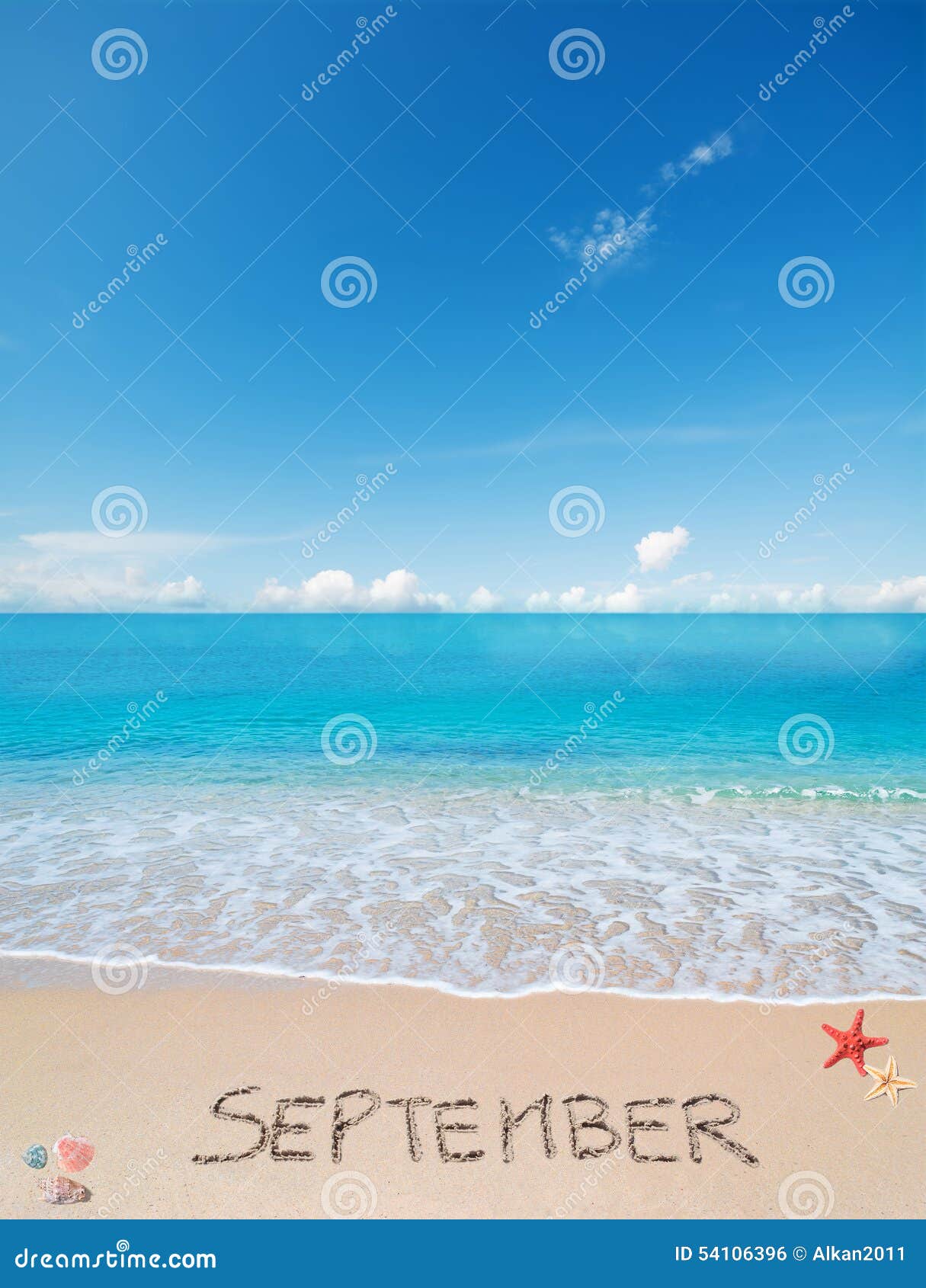 September on a Tropical Beach Under Clouds Stock Photo - Image of ...