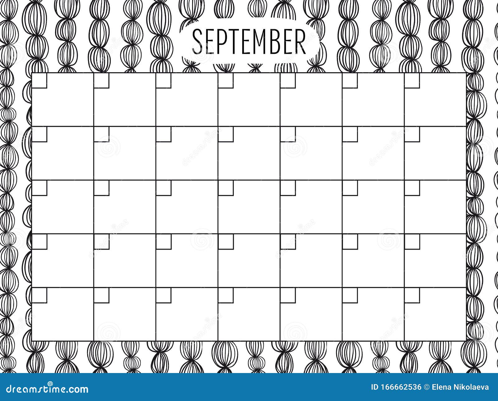 September. Universal Monthly Planner Template Stock Vector ...