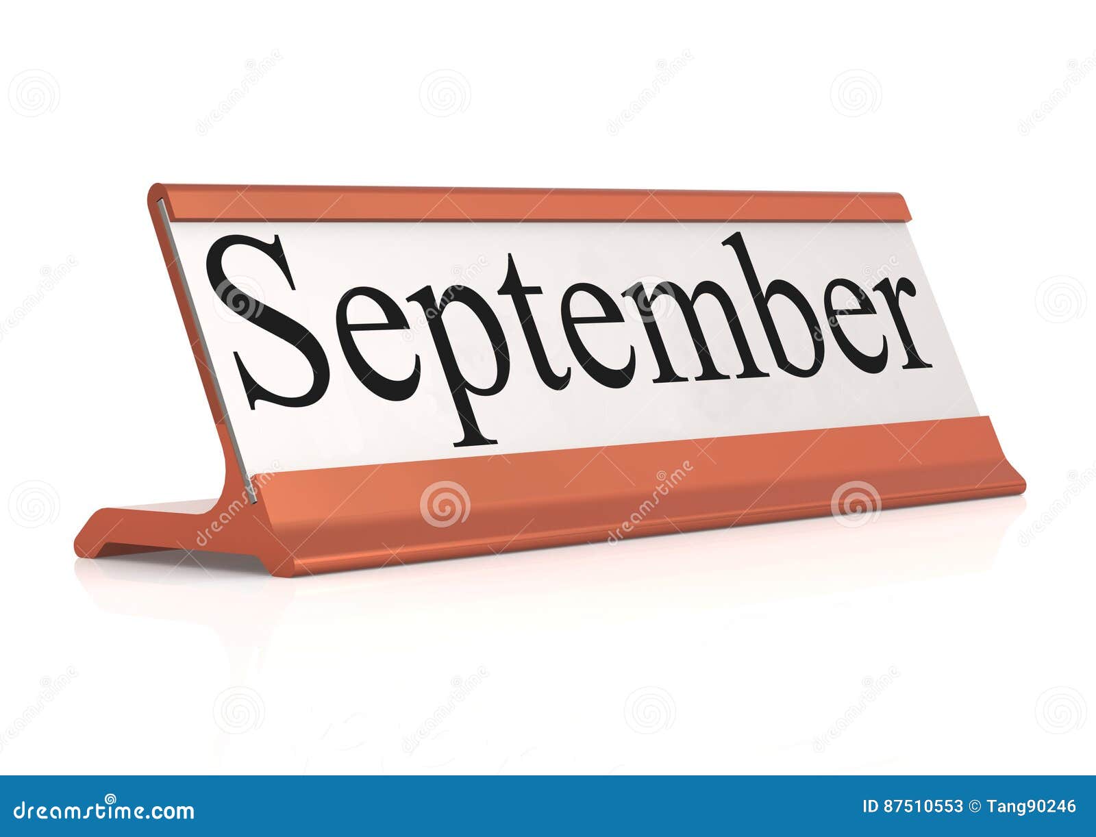 September Word on Table Tag Stock Illustration - Illustration of panel ...
