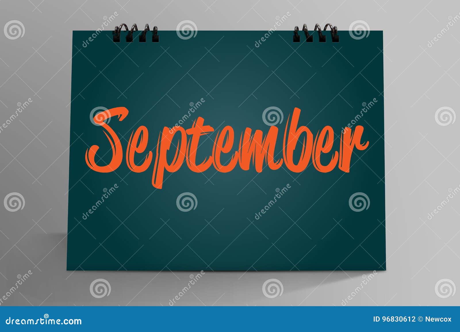 September Written in Desktop Calendar Stock Illustration - Illustration ...
