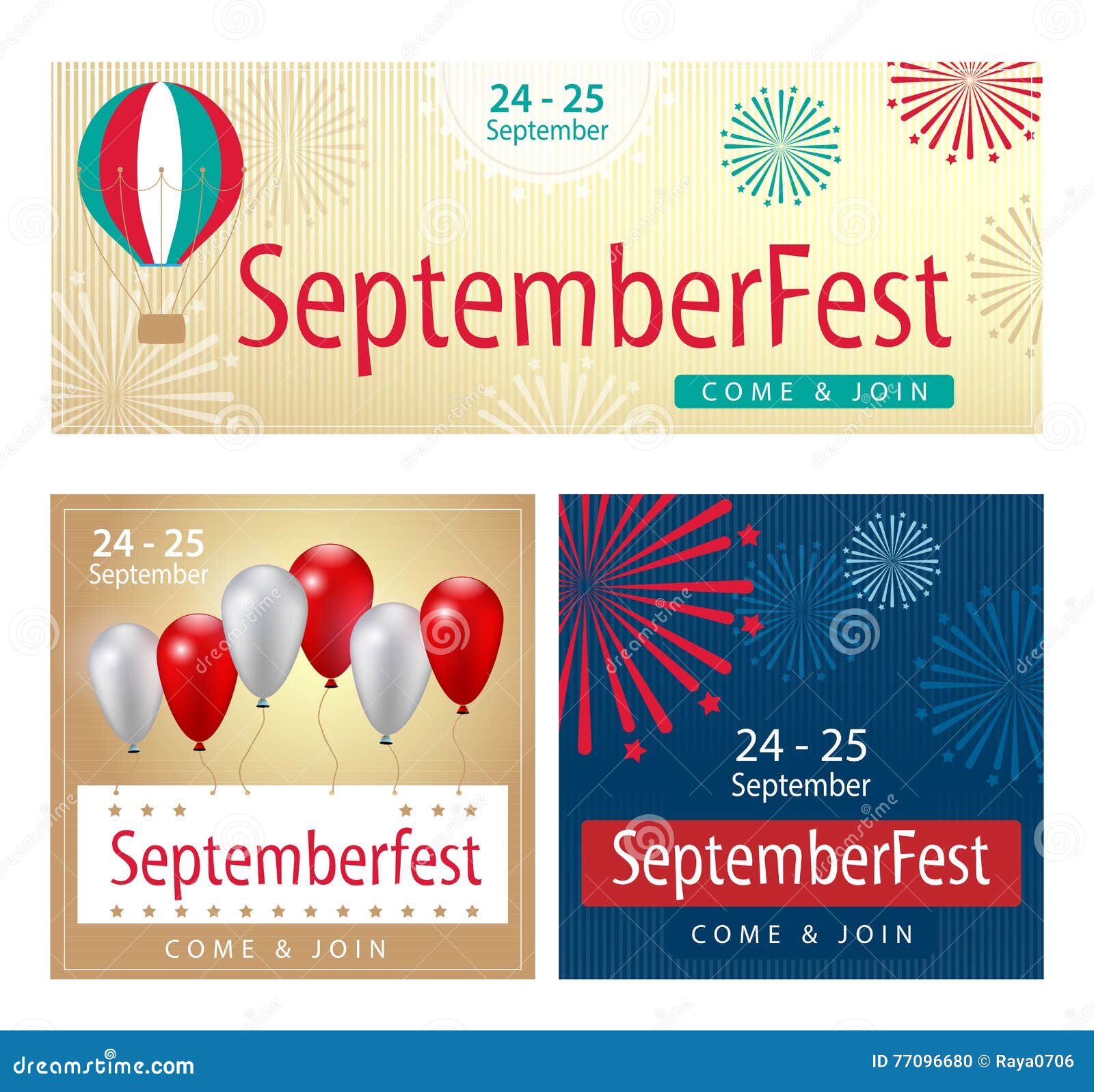 Septemberfest Celebration Banner Set. Stock Vector - Illustration of ...