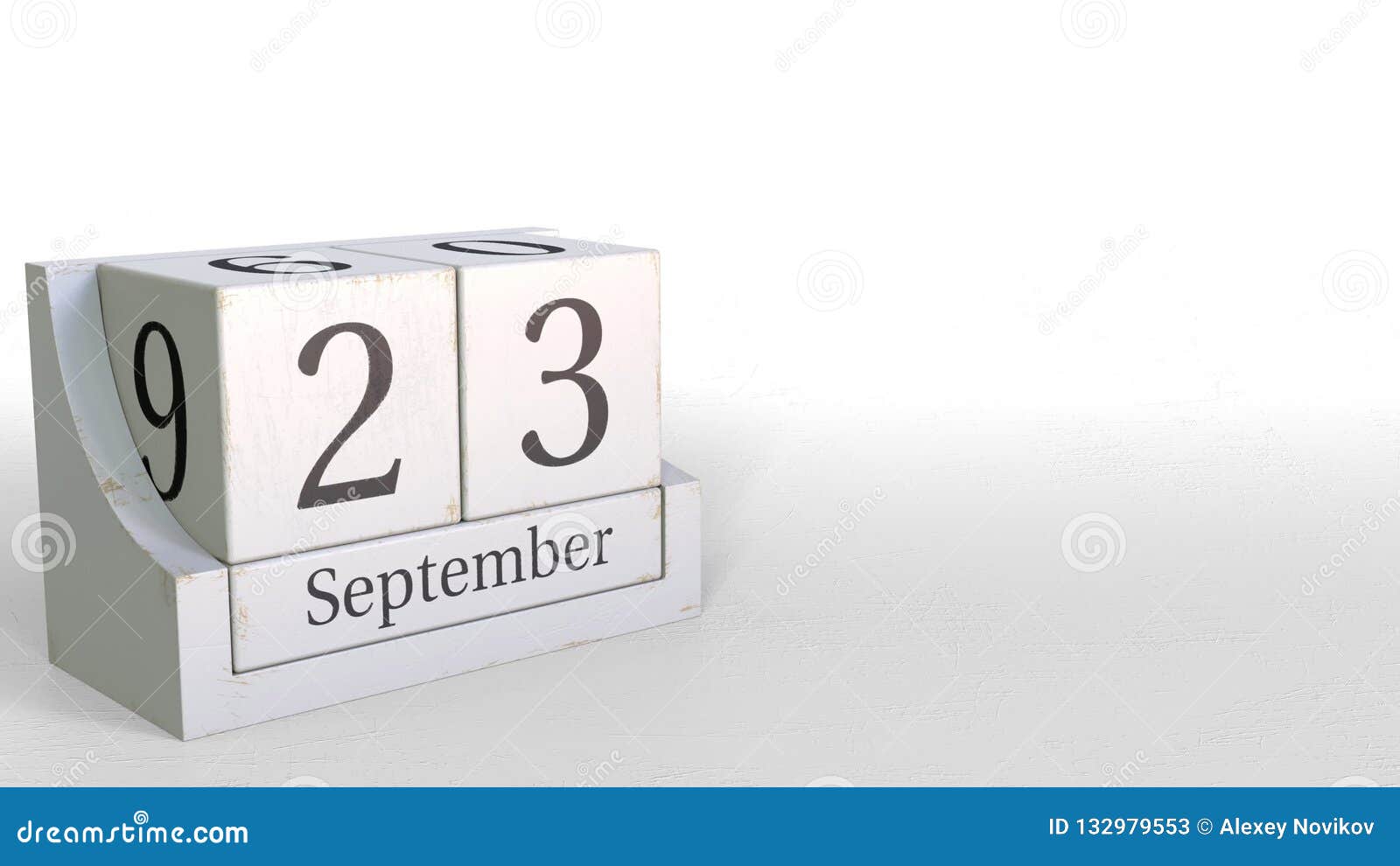 23 Septembre Date Sur Le Calendrier De Cube En Cru, Rendu 3D ...