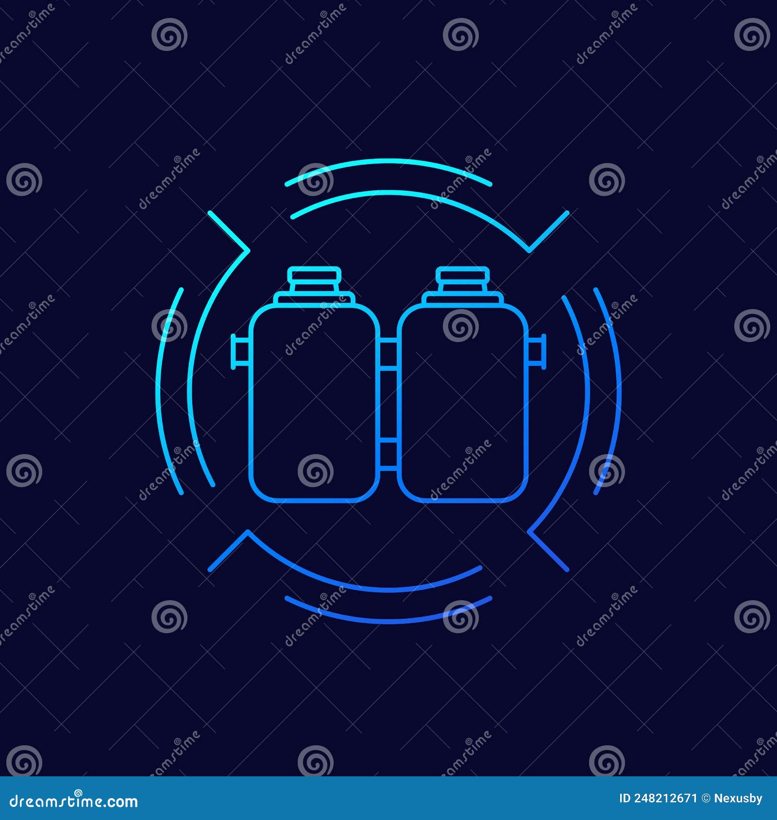 Septic System with Two Tanks Line Vector Icon Stock Vector ...