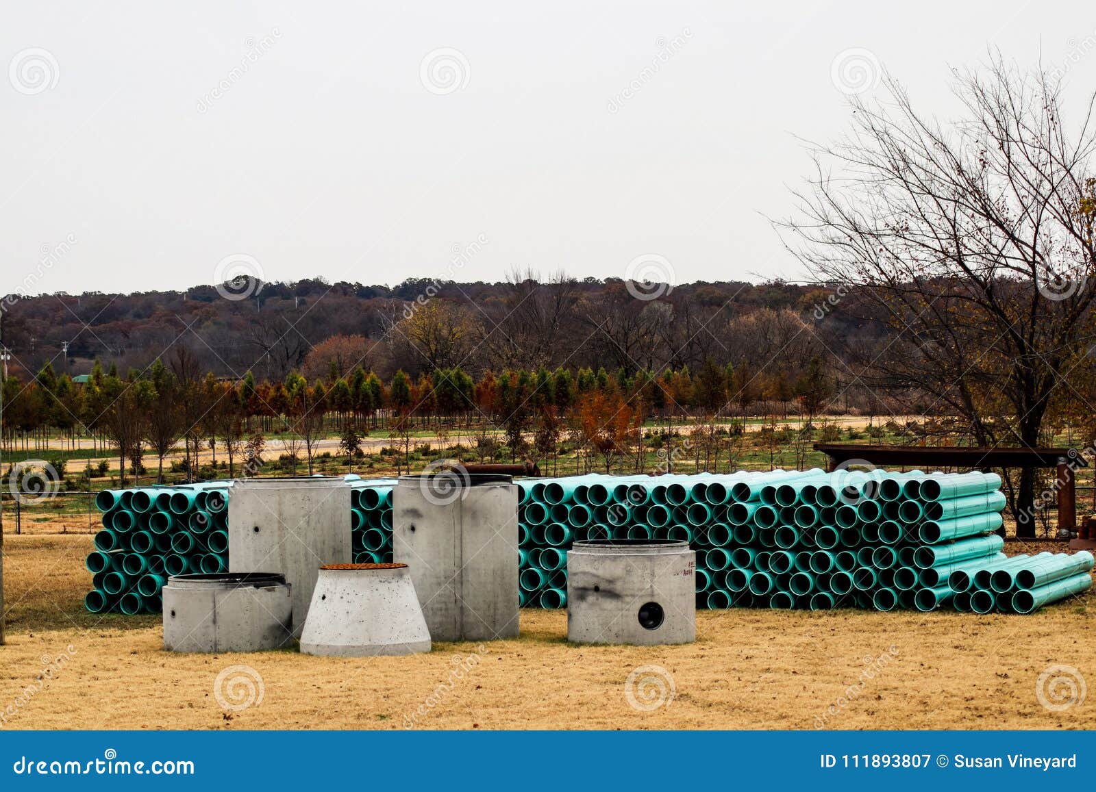 Septic Tank Components Sitting Outside - on Display Stock Image - Image ...