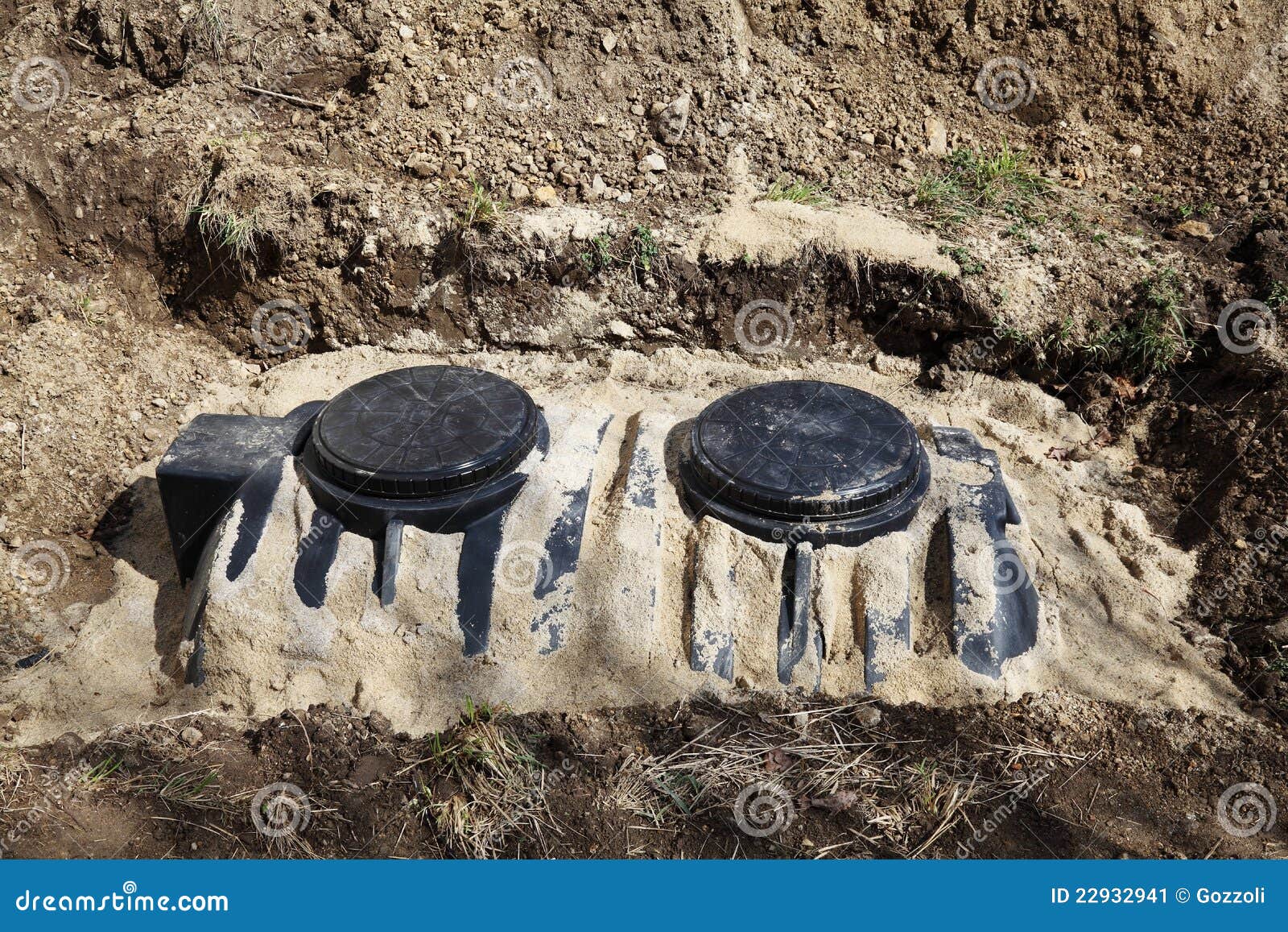 Septic Tank in Ground stock image. Image of install, household - 22932941