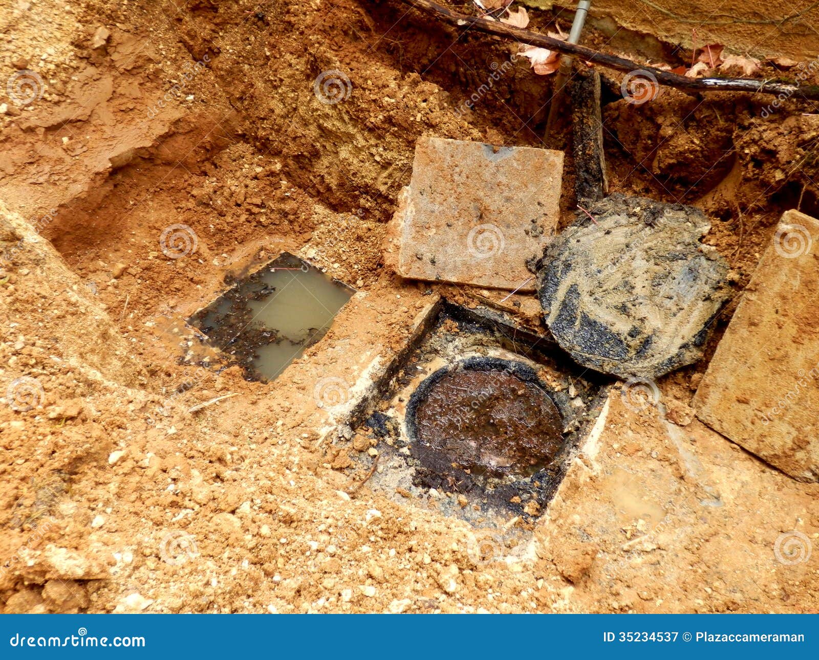 Septic Tank Inspection Hatches Stock Image - Image of ground, disposal ...