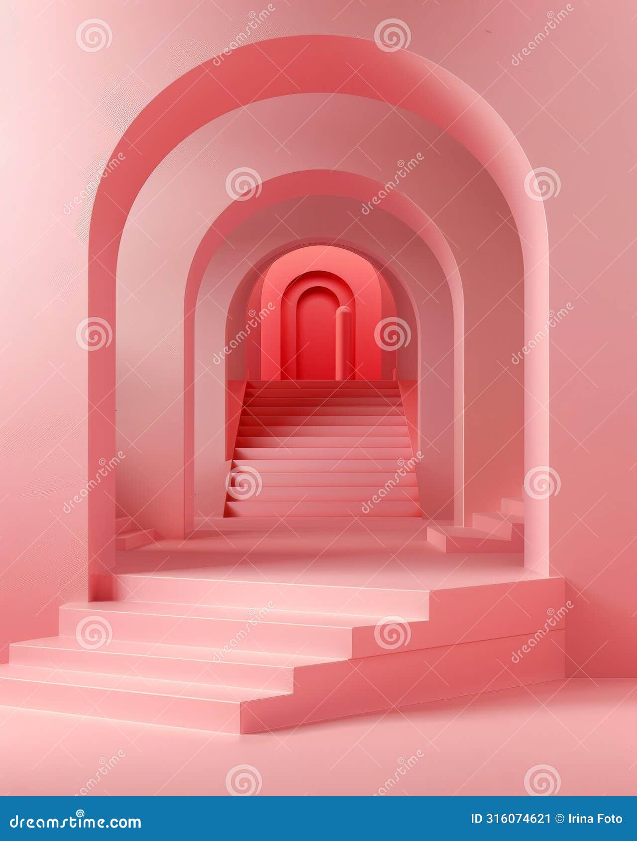 Sequence of Arches in Pink Tones Stock Image - Image of concept ...