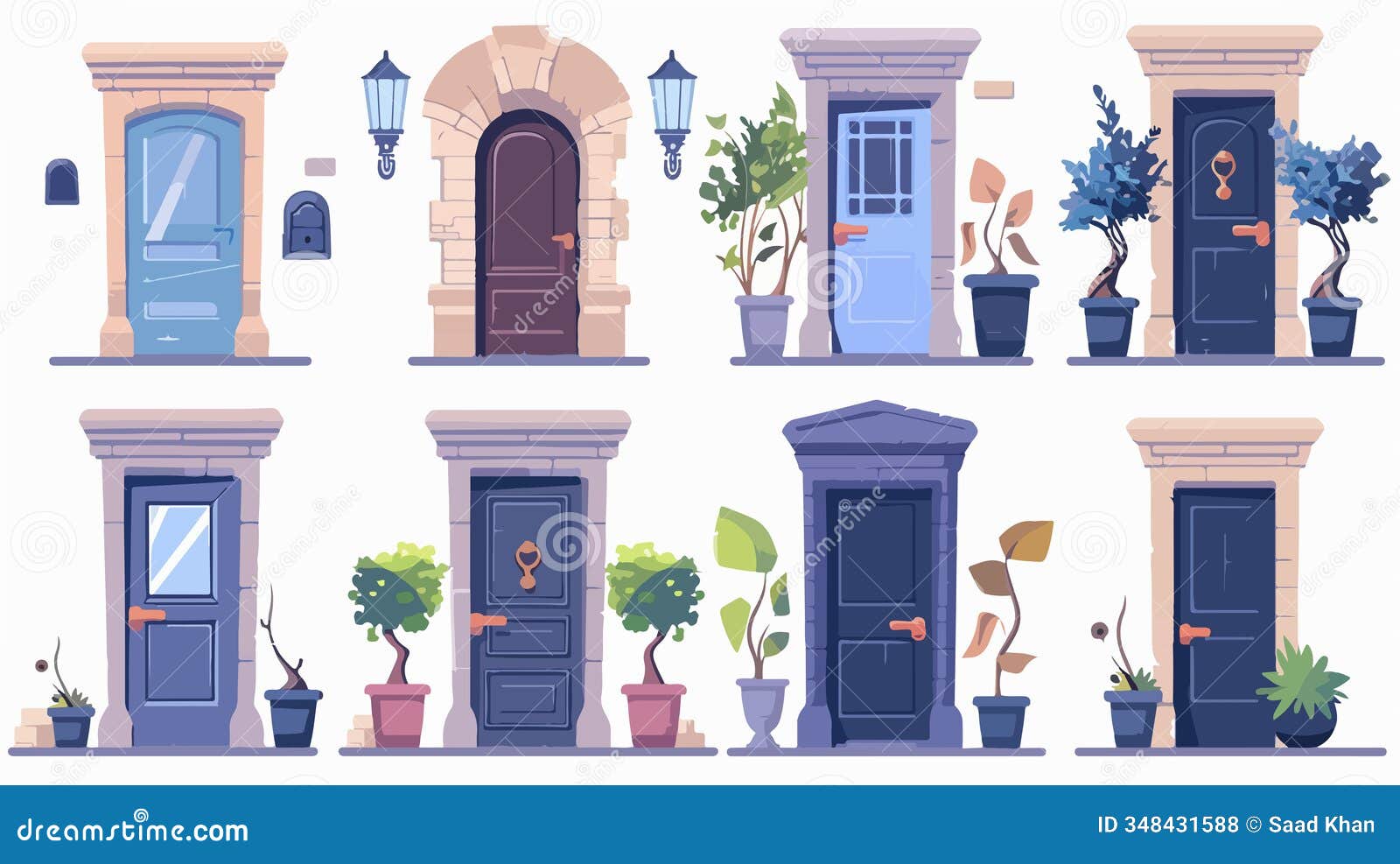 Door Opening and Closing Stages Sequence Illustration Stock ...