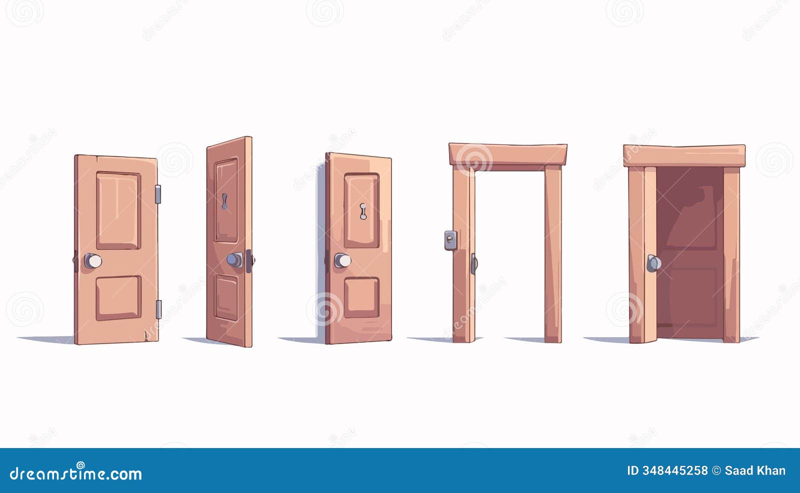Door Opening and Closing Stages Sequence Illustration Stock ...