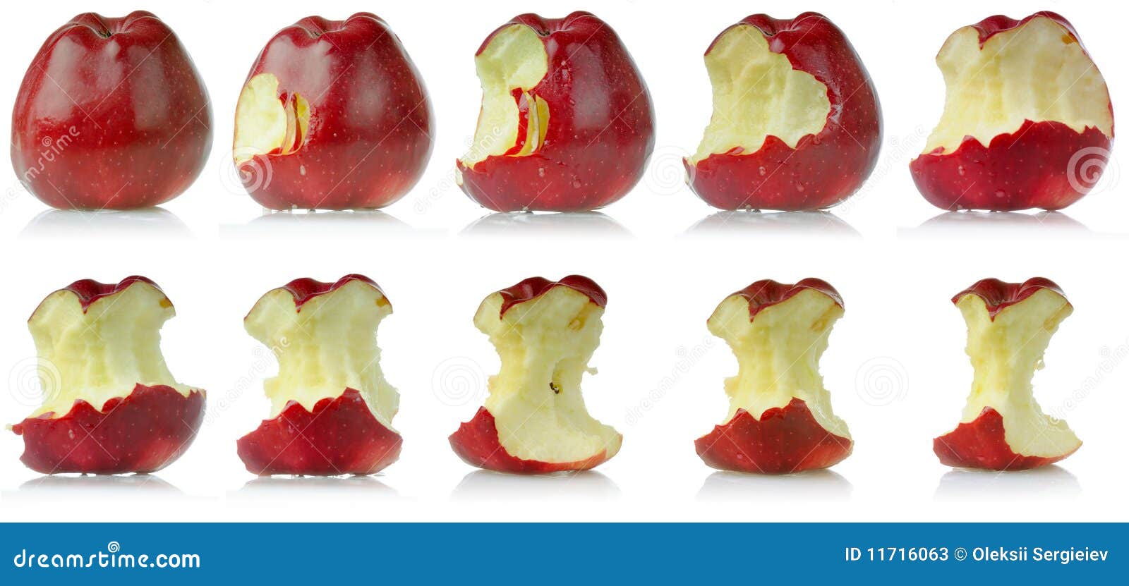 Sequence of eaten apple stock image. Image of left, moving - 11716063