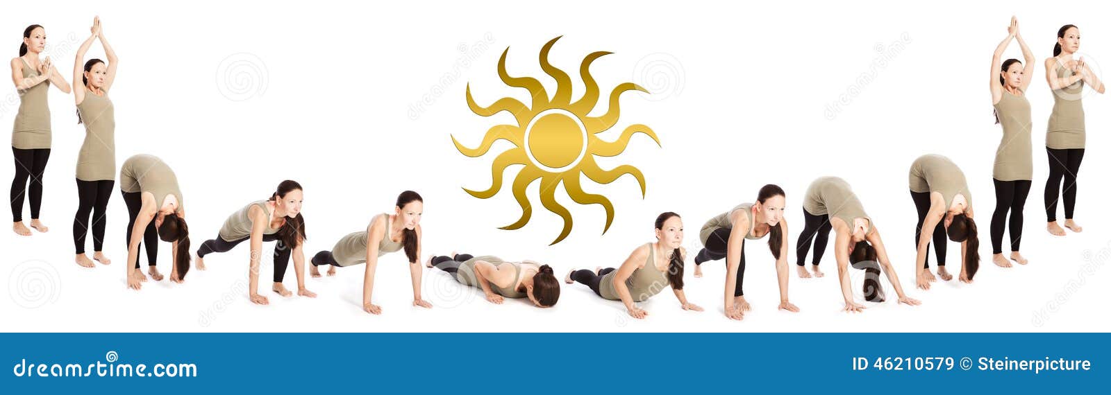 Sequence fo sun salutation stock illustration. Illustration of ...