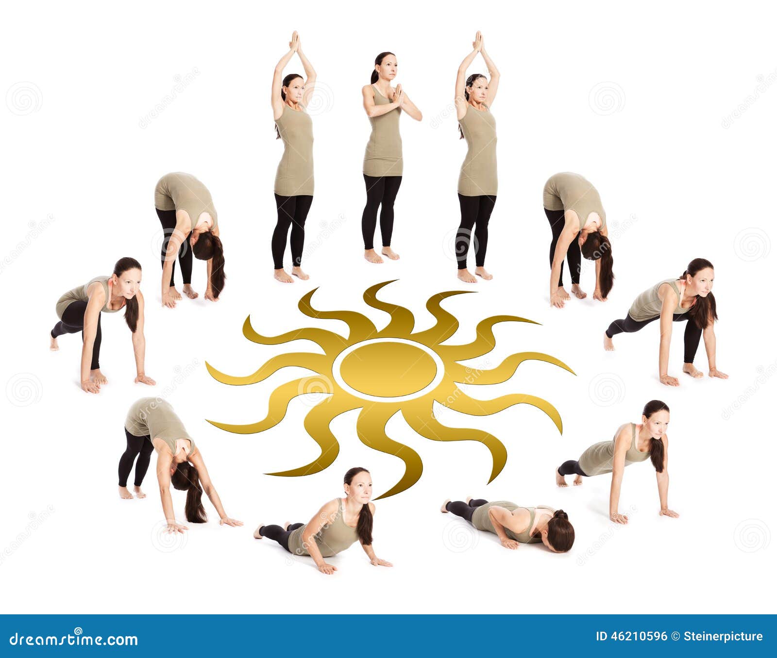Sequence fo sun salutation stock photo. Image of asanas - 46210596