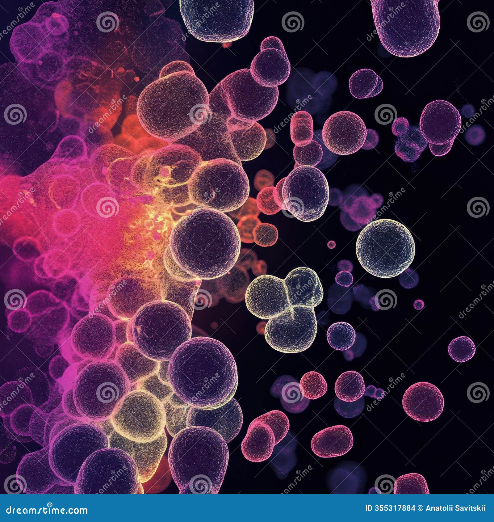 Evolving Bacteria Showcasing Diverse Shapes and Colors in a Vibrant ...