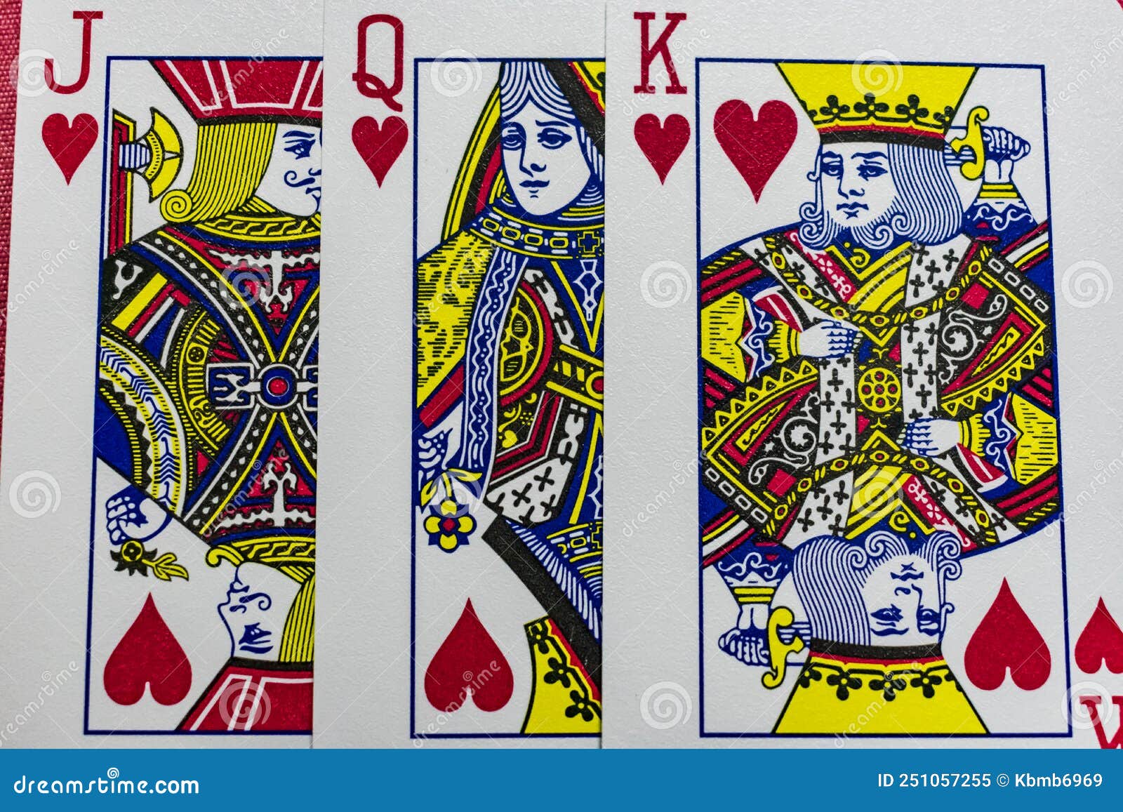 A Sequence of Jack Queen and King Close View of Hearts Playing Card ...