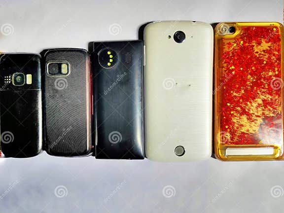 Sequence of Mobile Phone Generation Evolution Stock Image - Image of ...