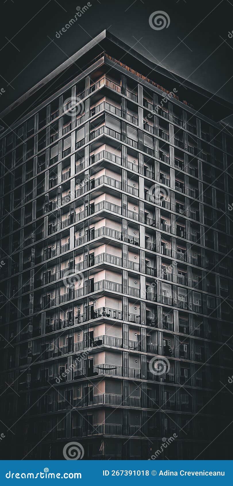 The Sequence of Modern Buildings in Symmetry Stock Photo - Image of ...