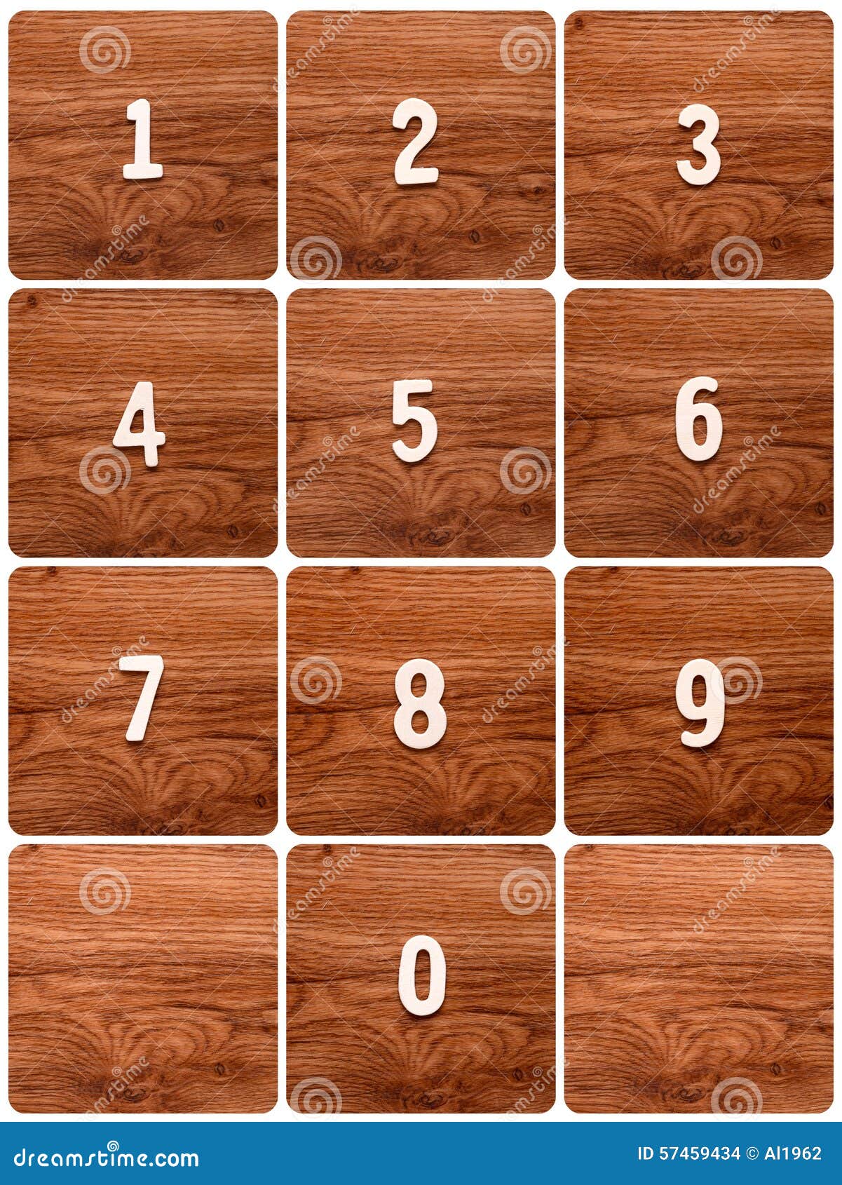 Sequence of Numbers on the Table Stock Photo - Image of square, series ...