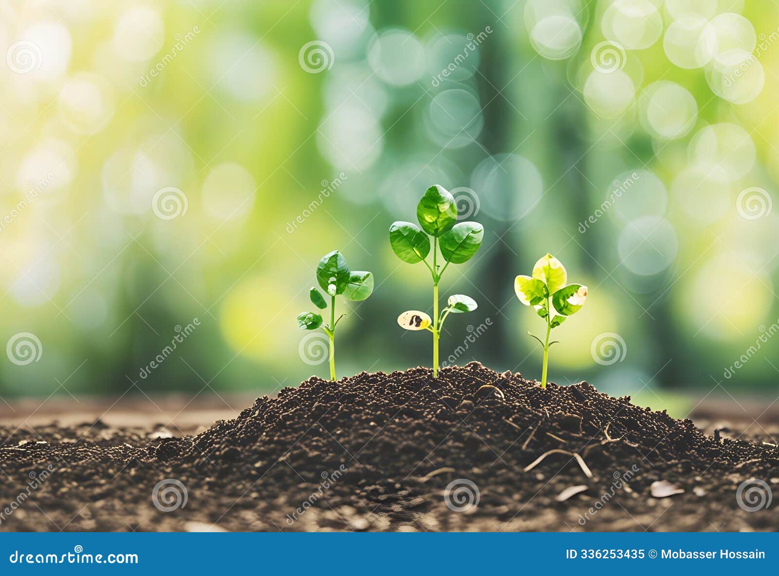 Sequence of Seeds Growing into Trees in Various Stages, Growth, Nature ...
