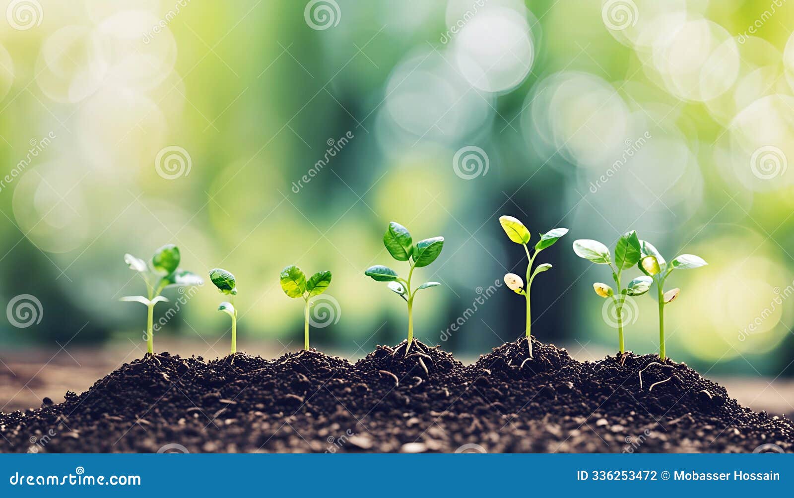 Sequence of Seeds Growing into Trees in Various Stages, Growth, Nature ...