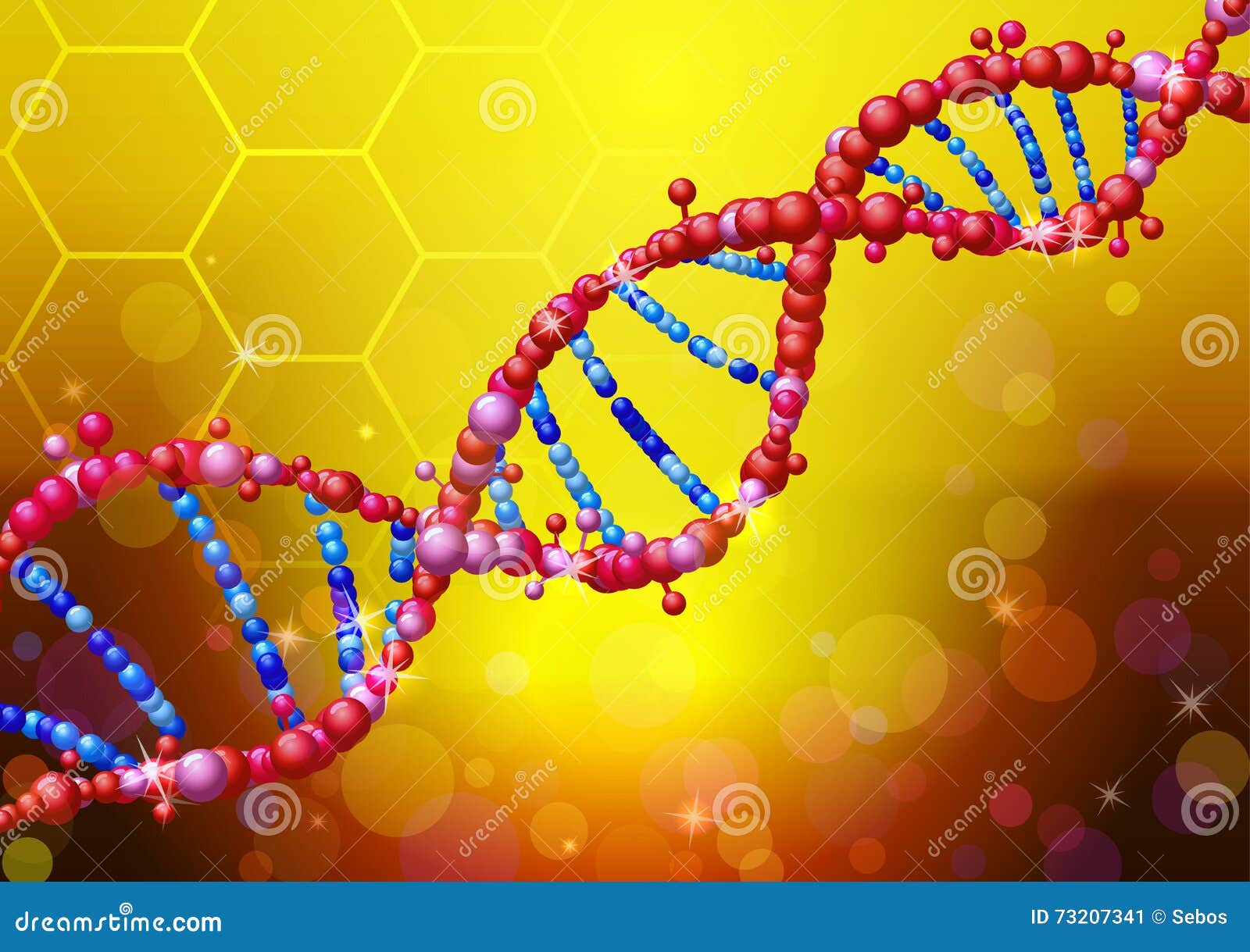 Sequence Shiny of a DNA Molecule. Concept of Scientific Vector Abstract ...