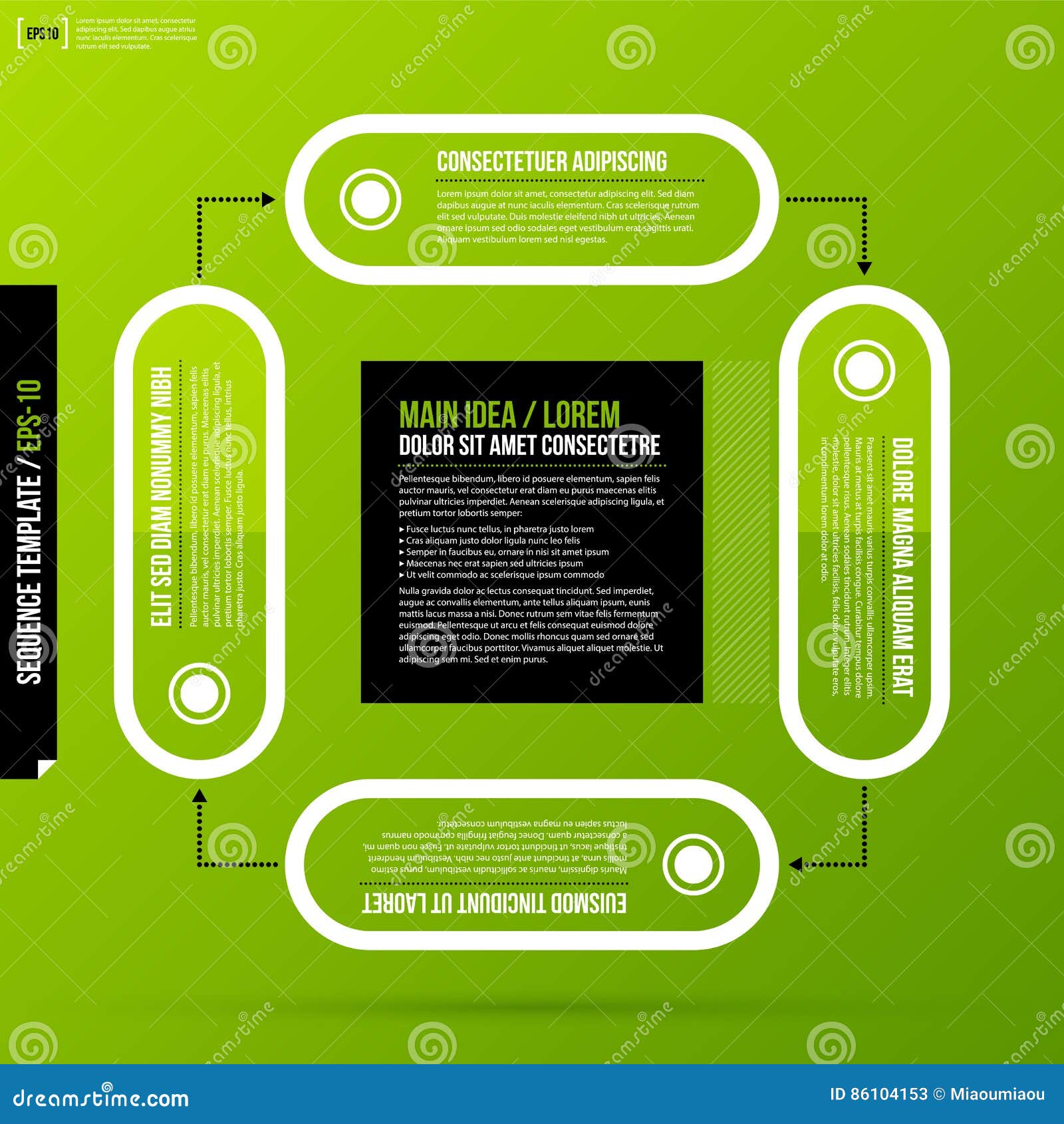 Sequence Template On Fresh Green Background Stock Vector - Illustration ...