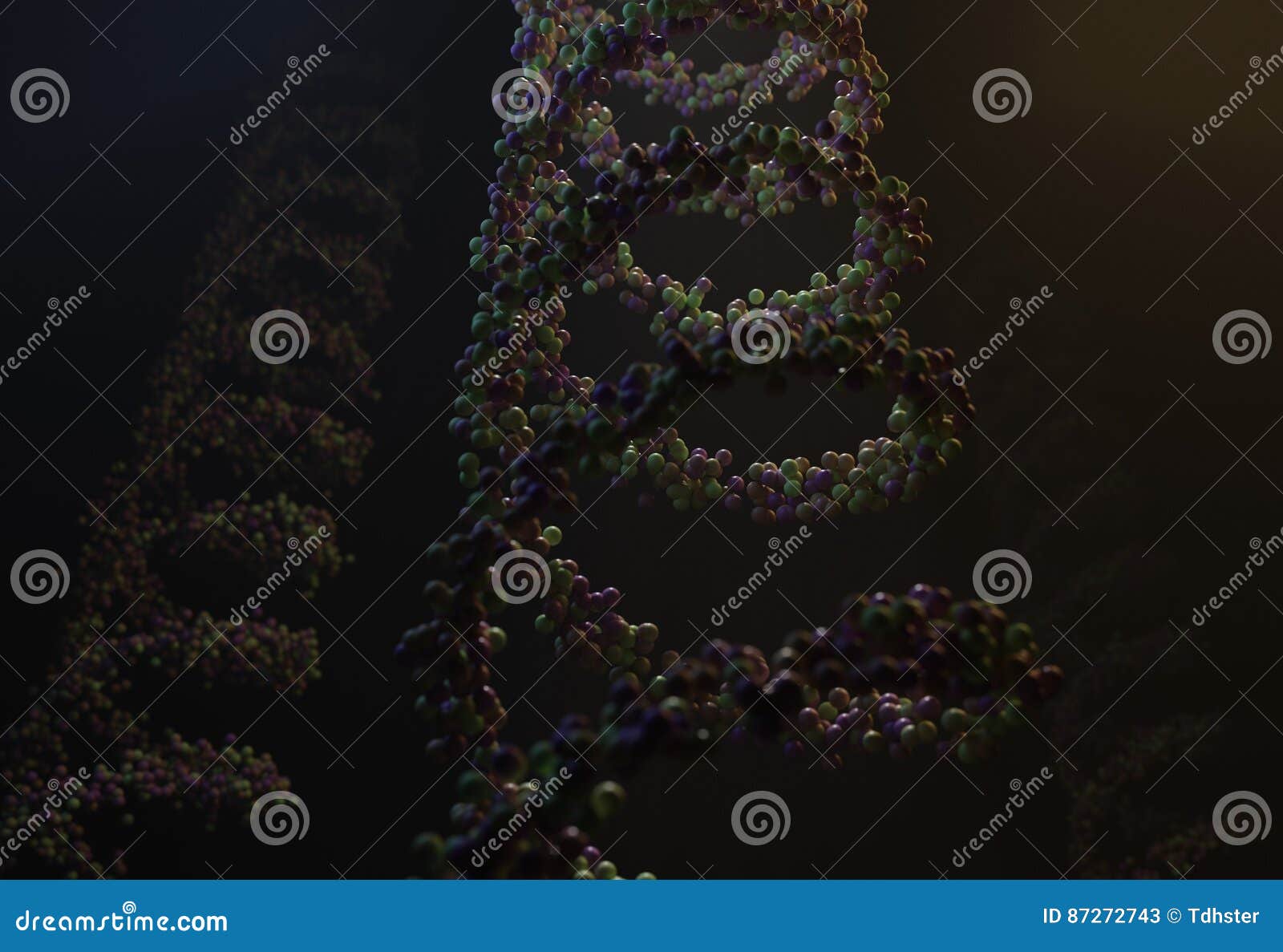 Sequenced Pattern of DNA Molecule Atoms in Threads 3d Illustration ...