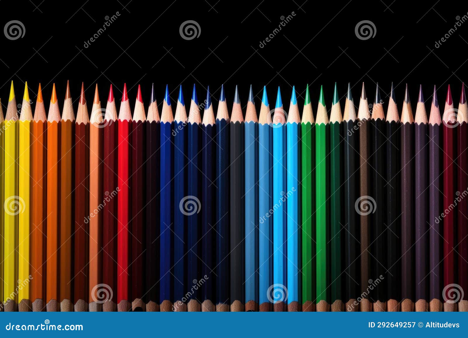 A Sequencing of Colored Pencils from Shortest To Longest Stock Image ...