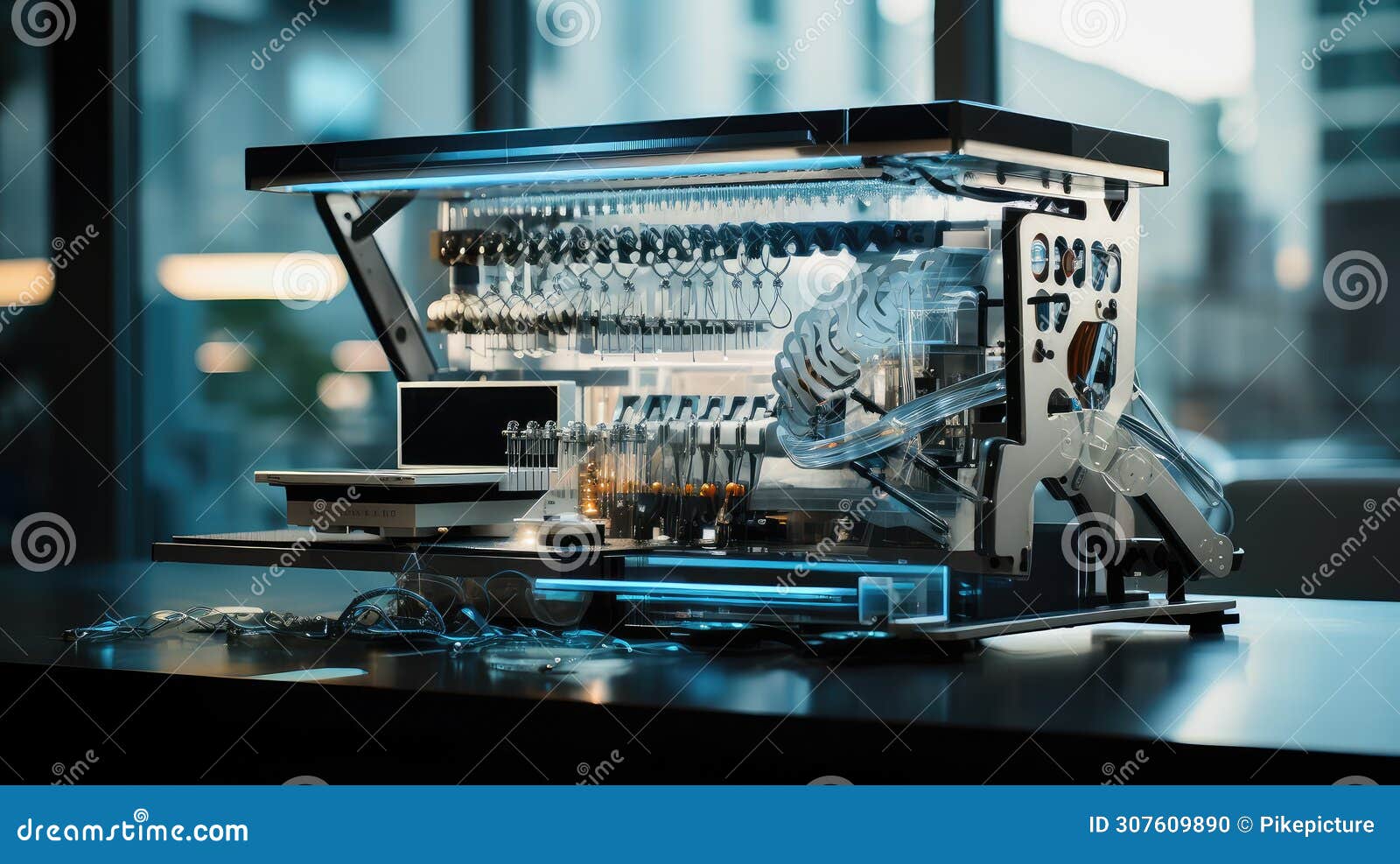 Sequencing dna machine stock illustration. Illustration of gene - 307609890