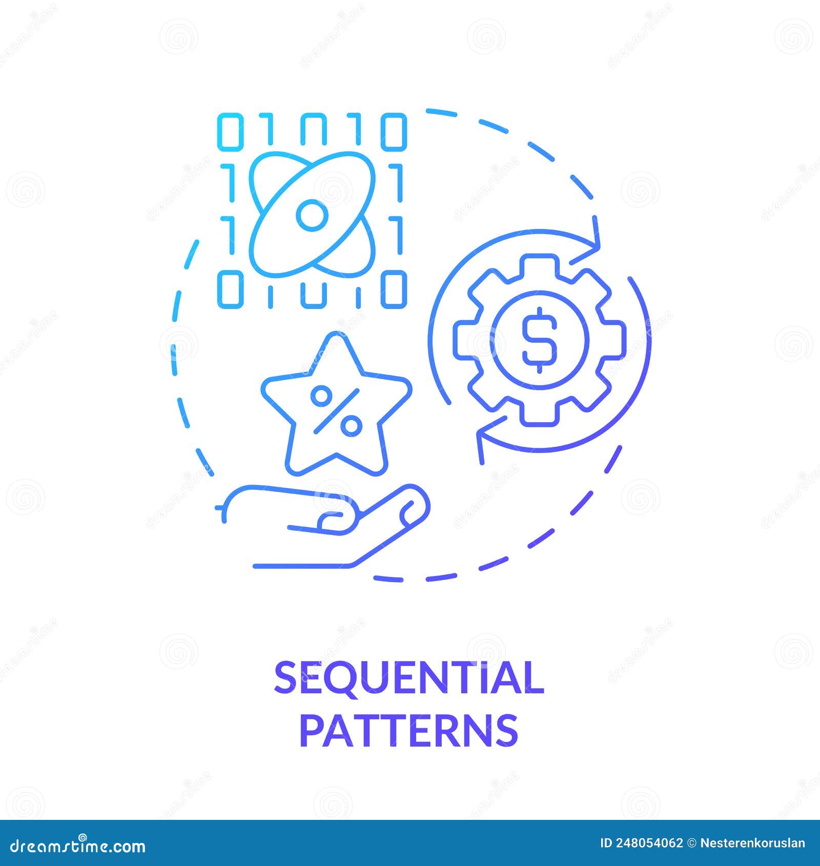 Sequential Patterns Blue Gradient Concept Icon Stock Vector ...