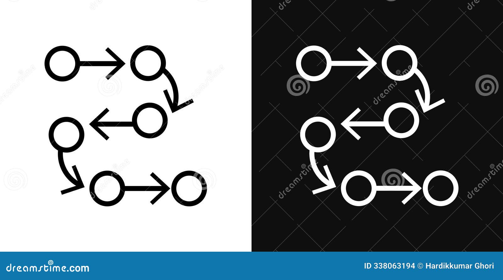 Sequential Process Icon Cartoon Vector | CartoonDealer.com #341277803