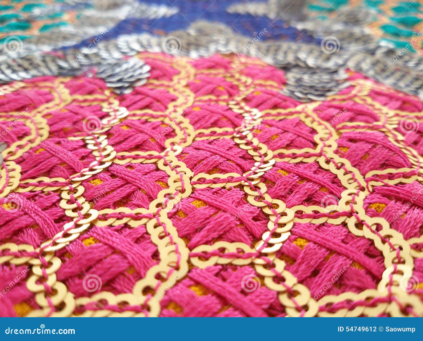 Sequin Indian Pattern Fabric Detail Stock Photo - Image of detail ...