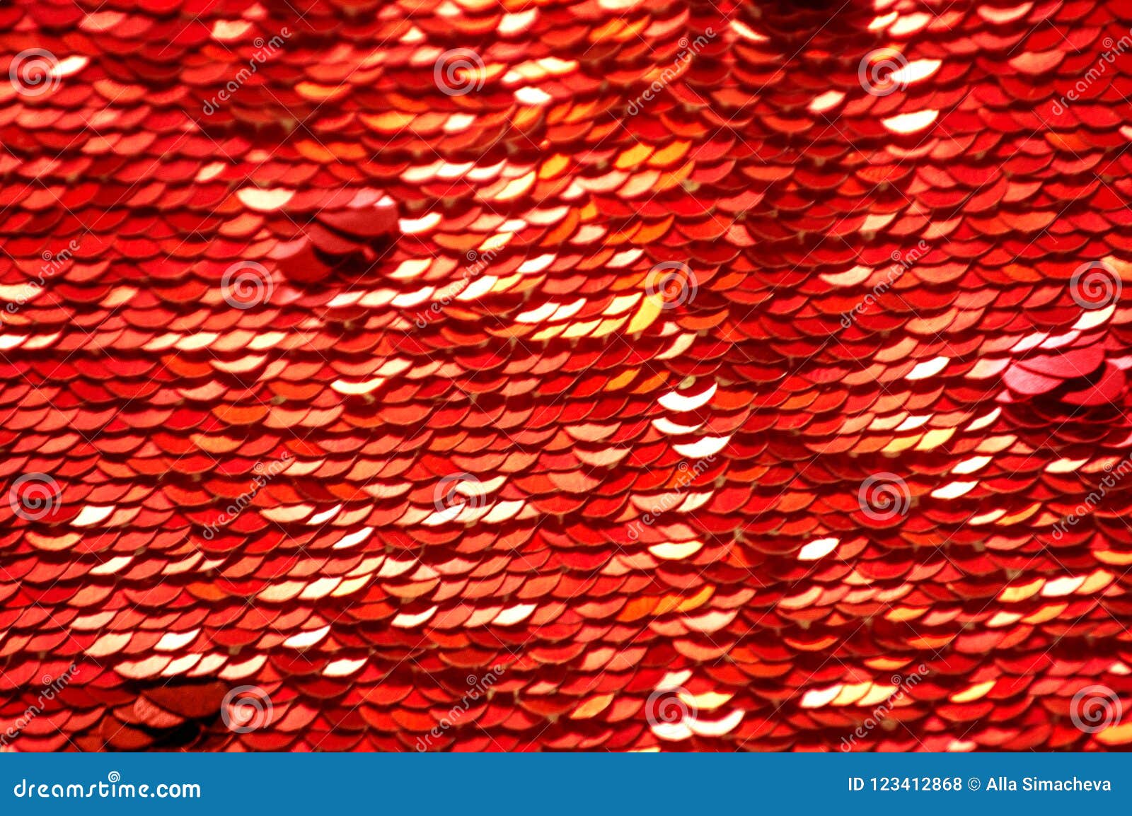 Sequins Close-up Macro. Abstract Background with Red Sequins. Texture ...