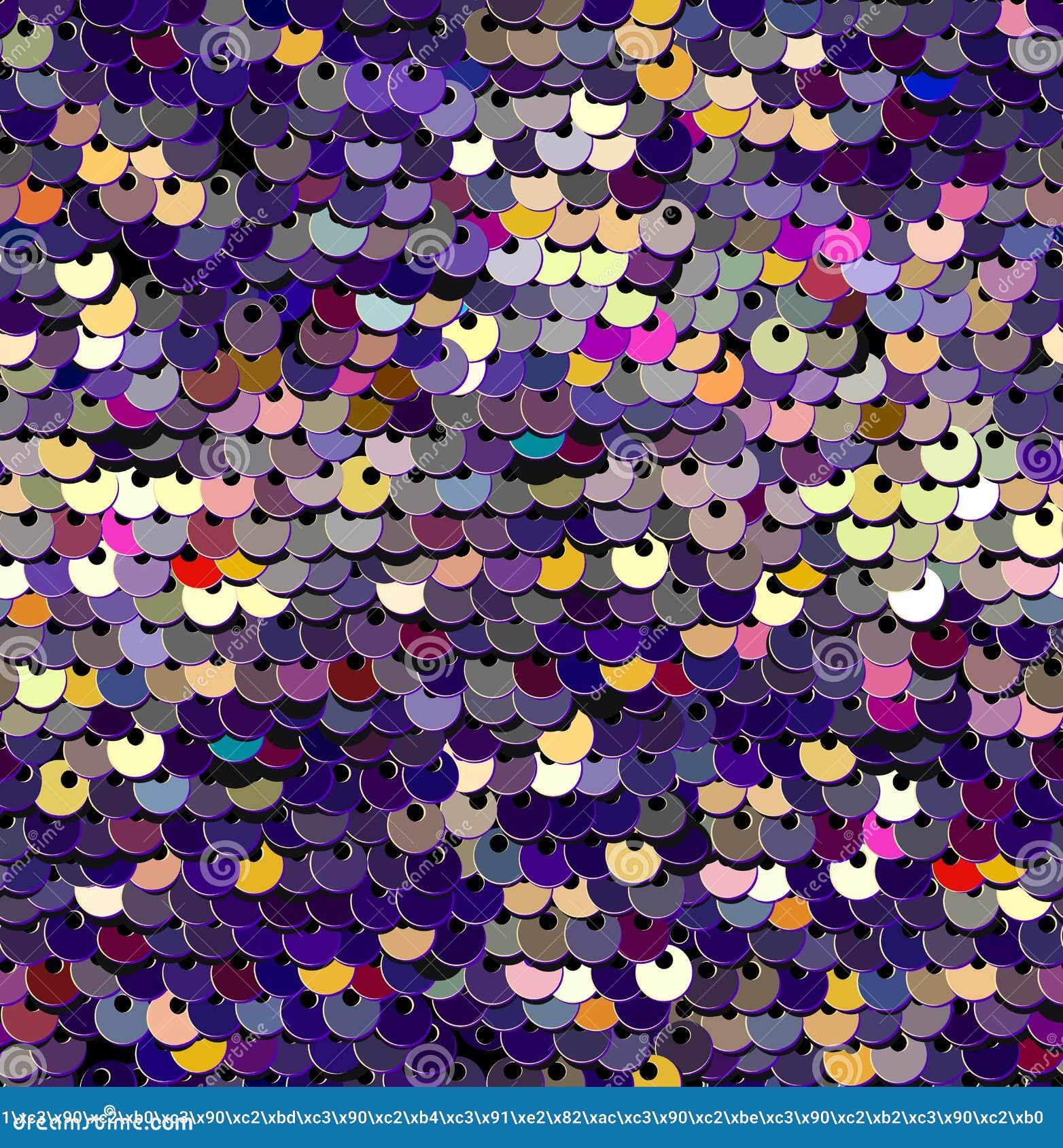 Sequins Seamless Pattern. Vector. without Gradient. Purple Background. Stock Vector ...