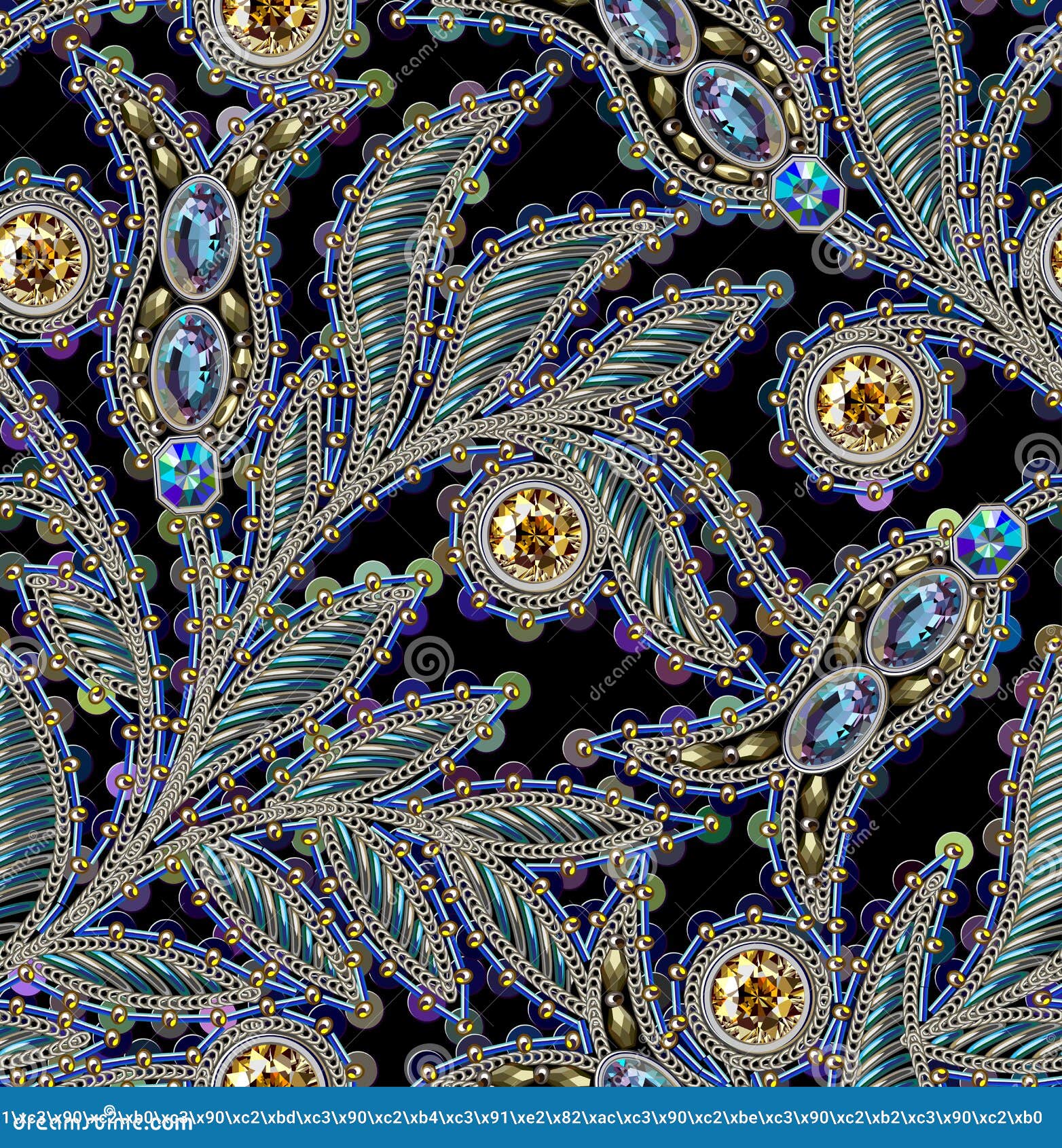 Sequins Seamless Vector Pattern. without Gradient. Black Background ...