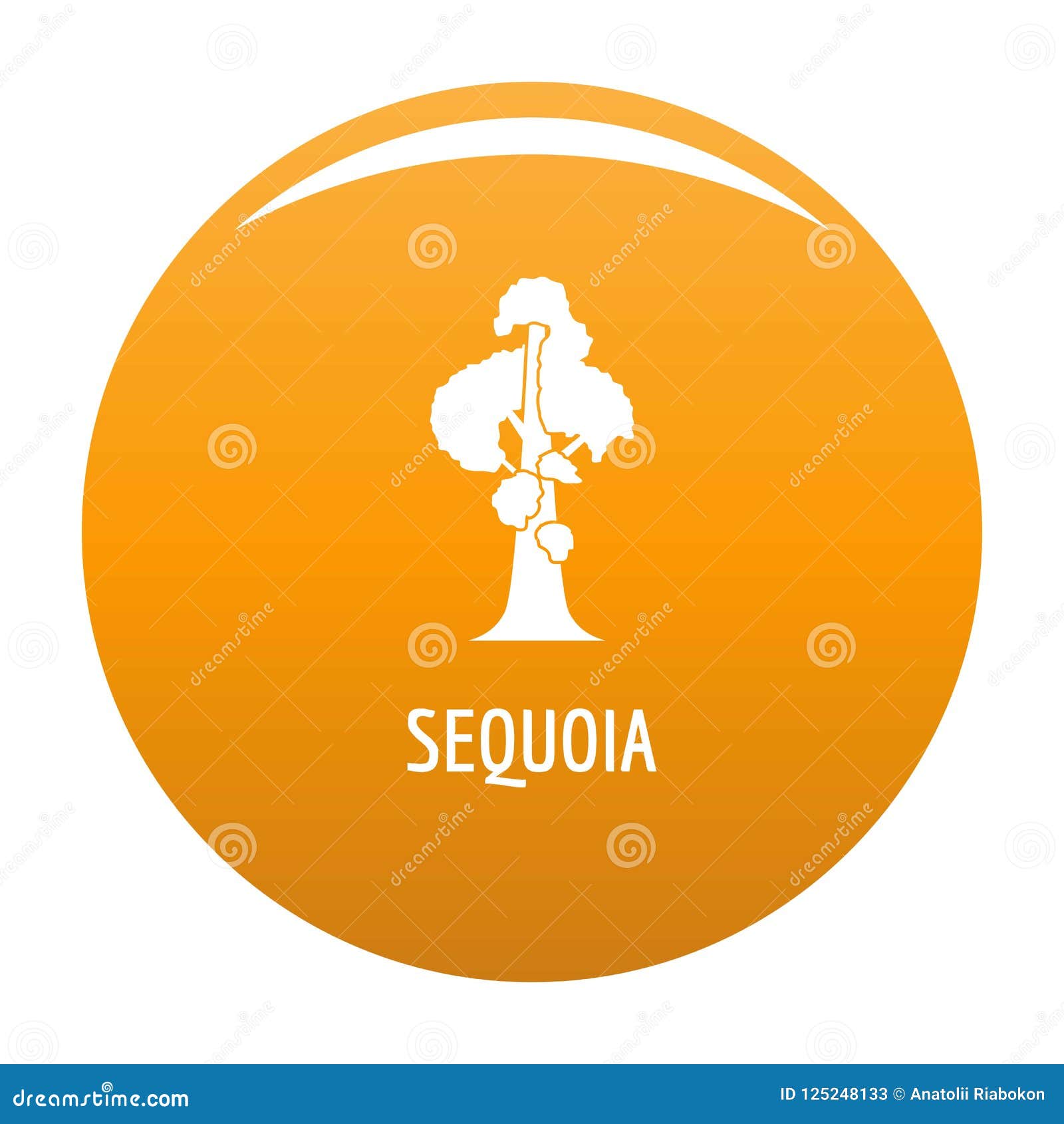Sequoia icon vector orange stock vector. Illustration of environment ...